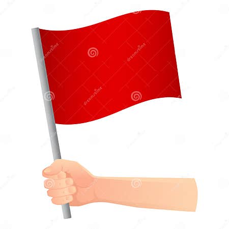 Red flag in hand stock illustration. Illustration of flag - 147257176