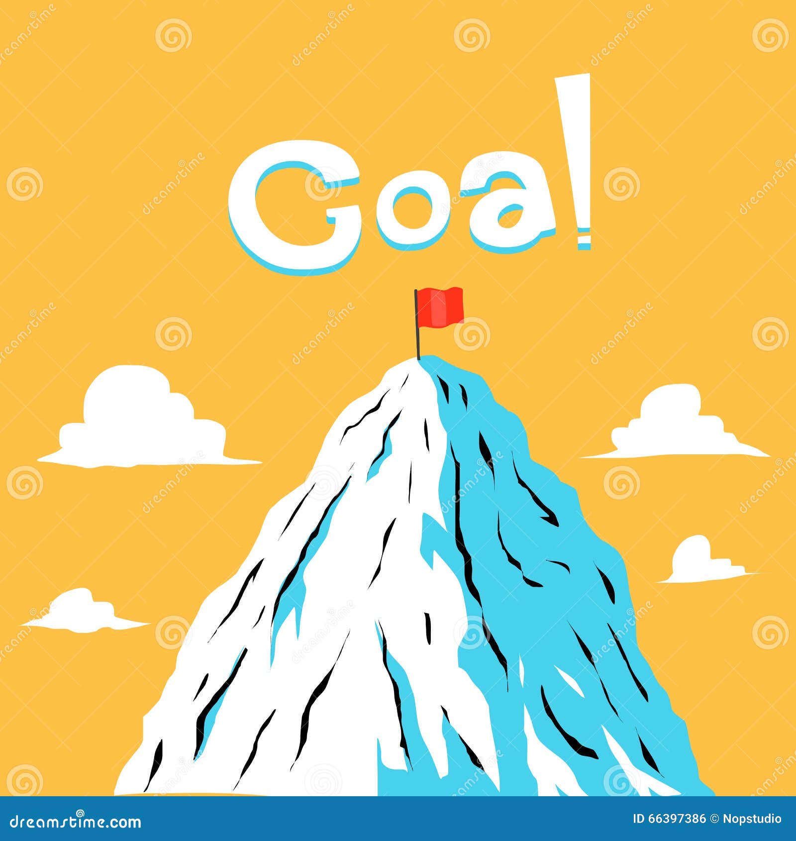 Red flag on ice mountain stock vector. Illustration of cartoon - 66397386