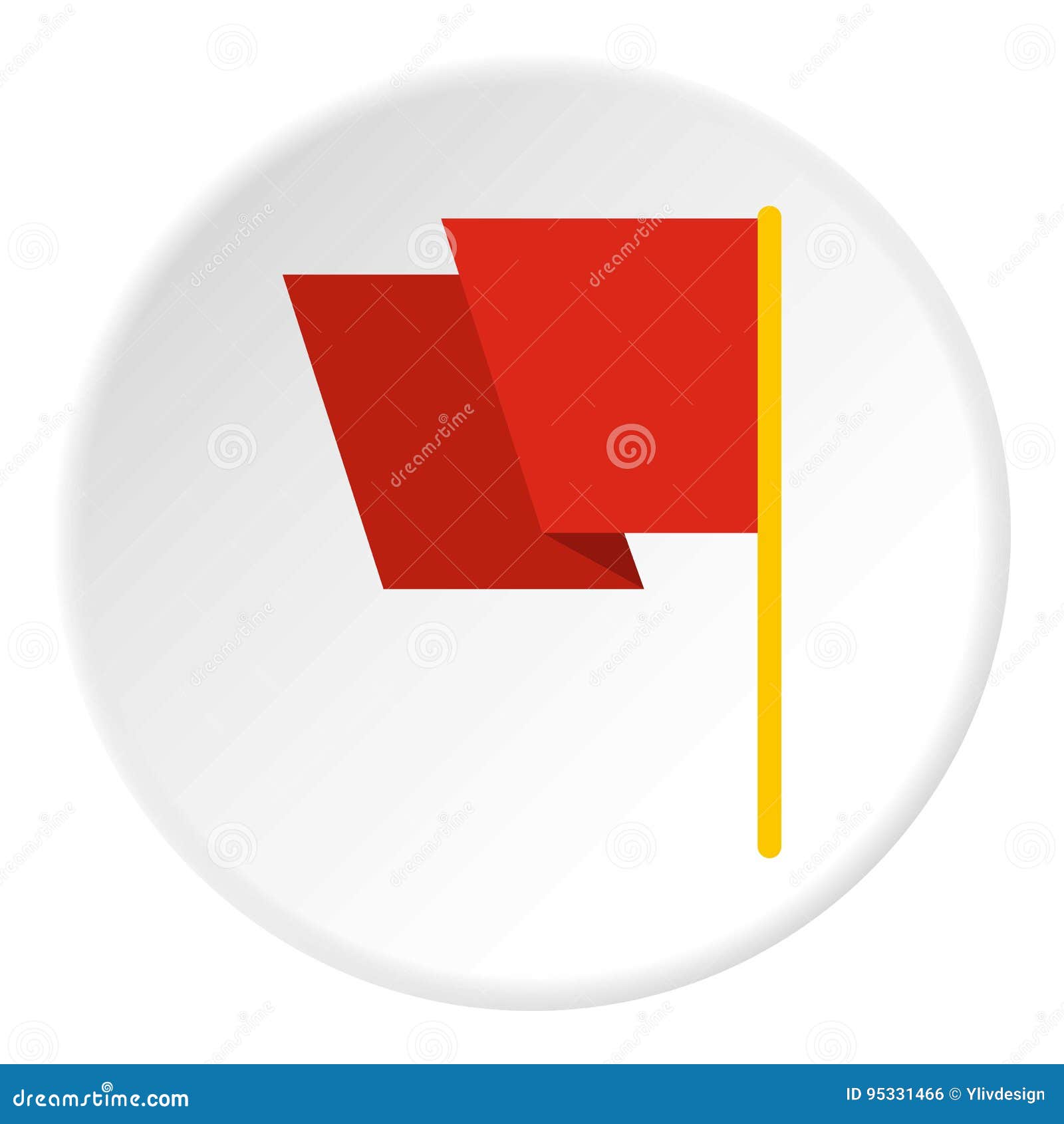 Red flag icon circle stock vector. Illustration of pole - 95331466