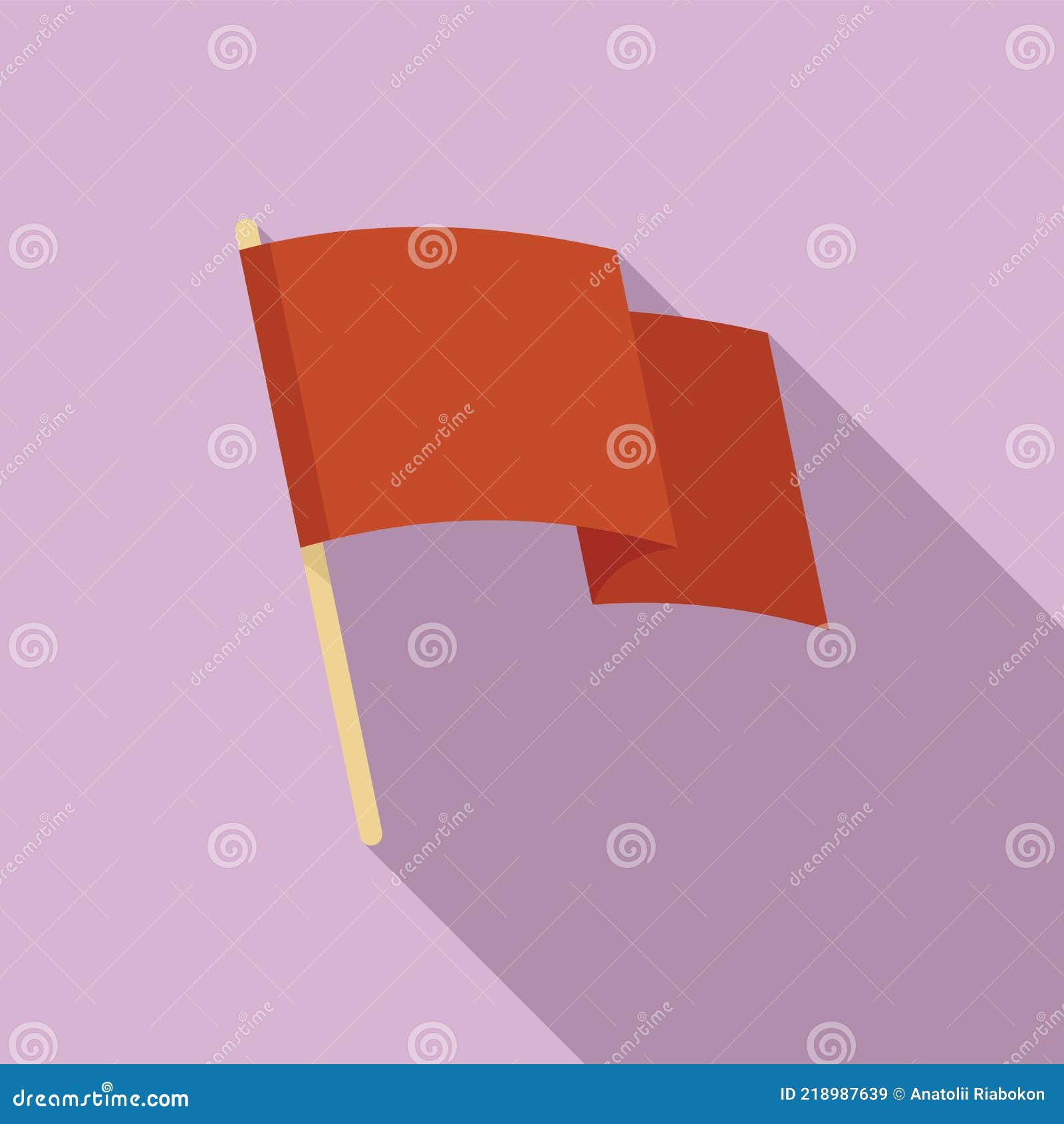 Red flag icon, flat style stock vector. Illustration of shiny - 218987639