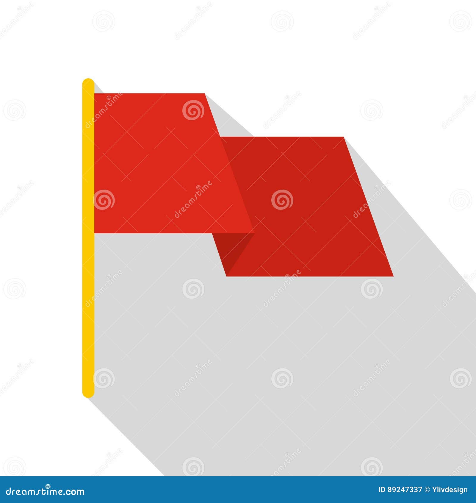 Red flag icon, flat style stock vector. Illustration of promotion ...