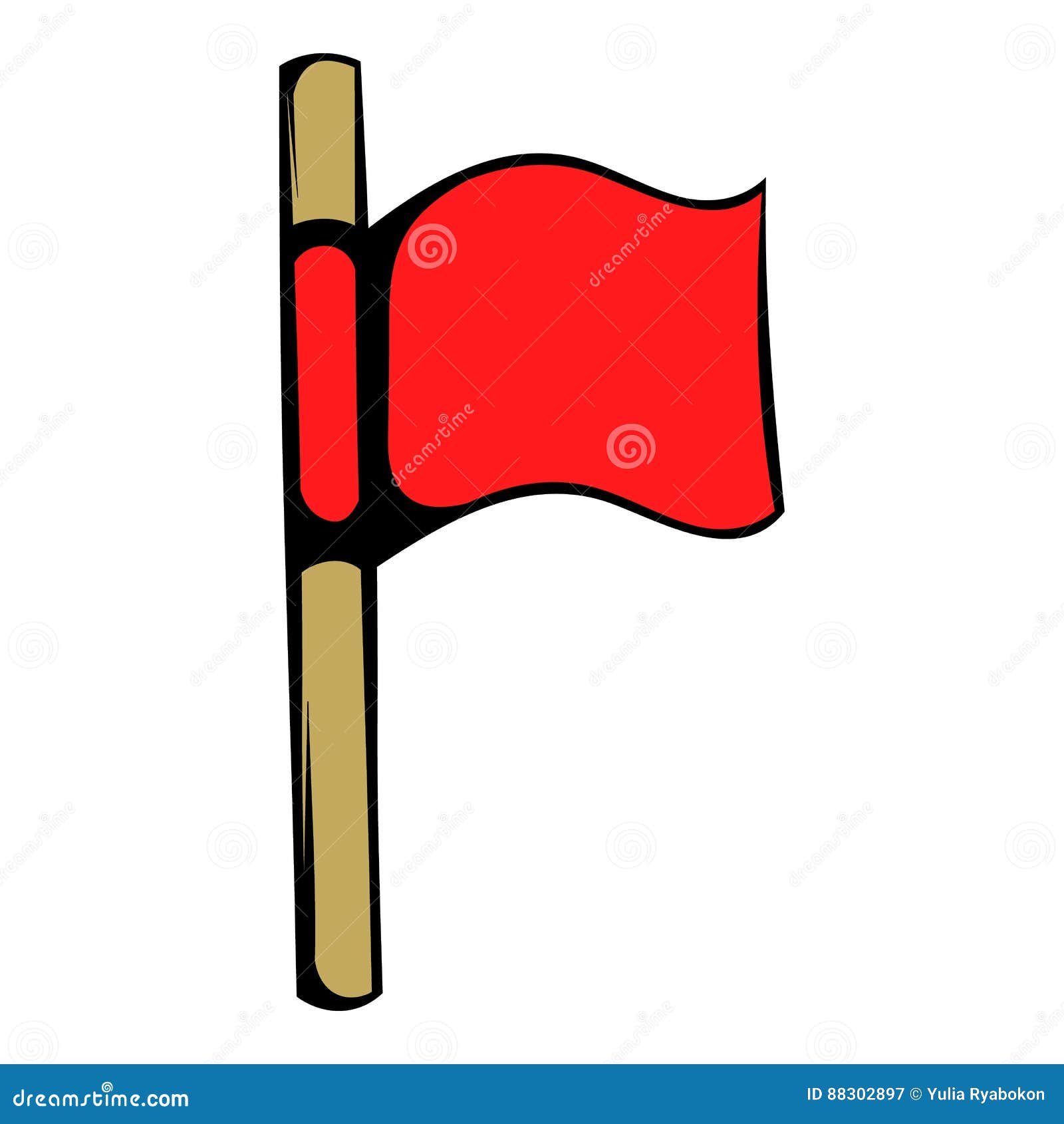 Red Flag Icon, Icon Cartoon Stock Vector - Illustration of flag ...