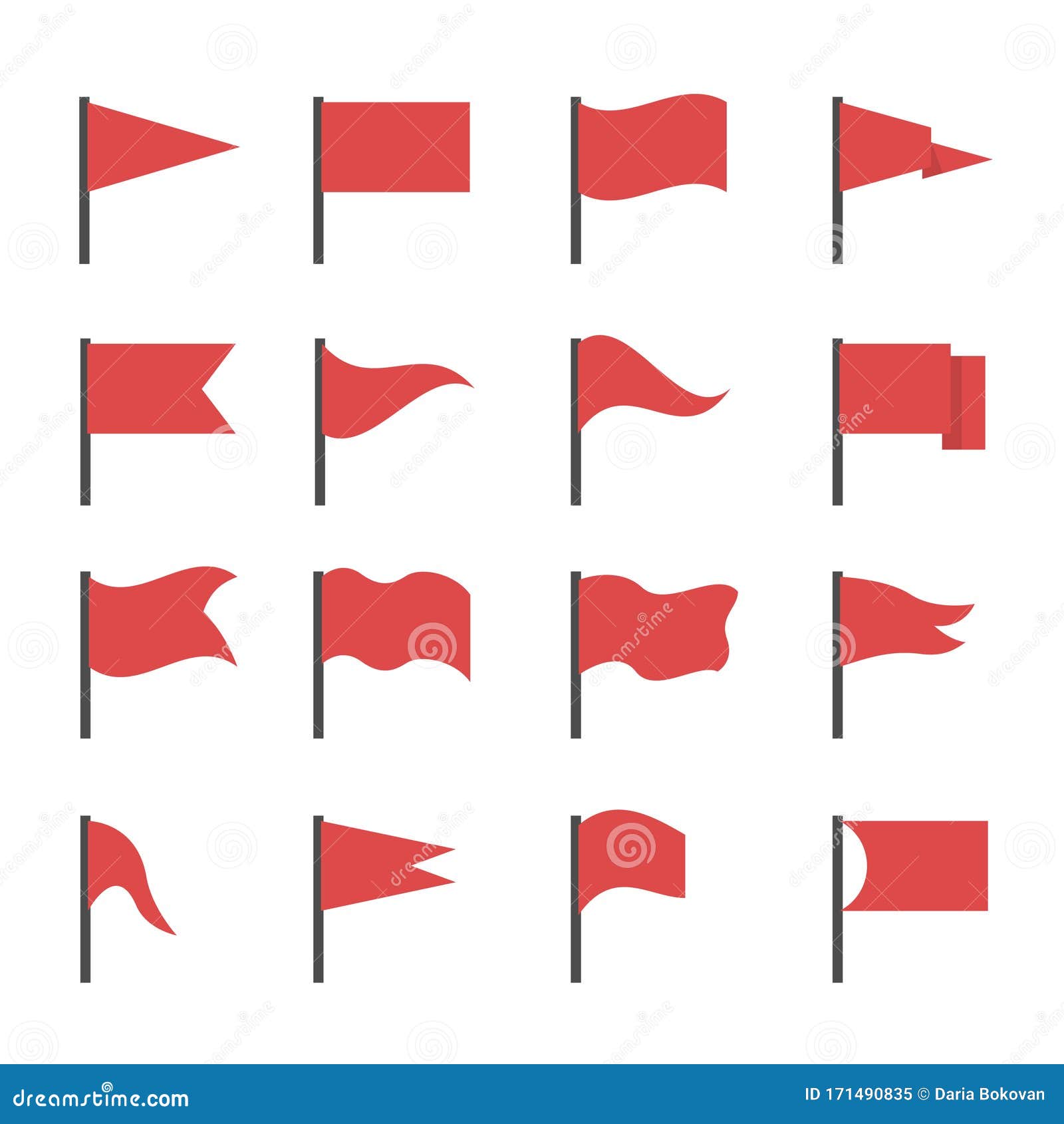 Red flag icons stock illustration. Illustration of finish - 171490835