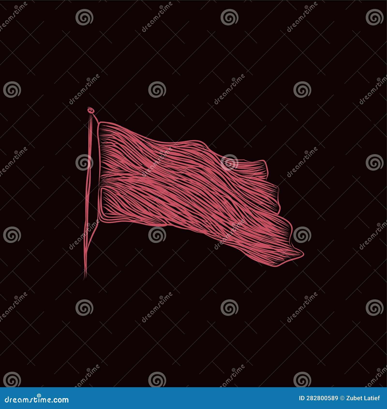 Red Flag Illustration Artwork Style Design, Logo Vector Design ...