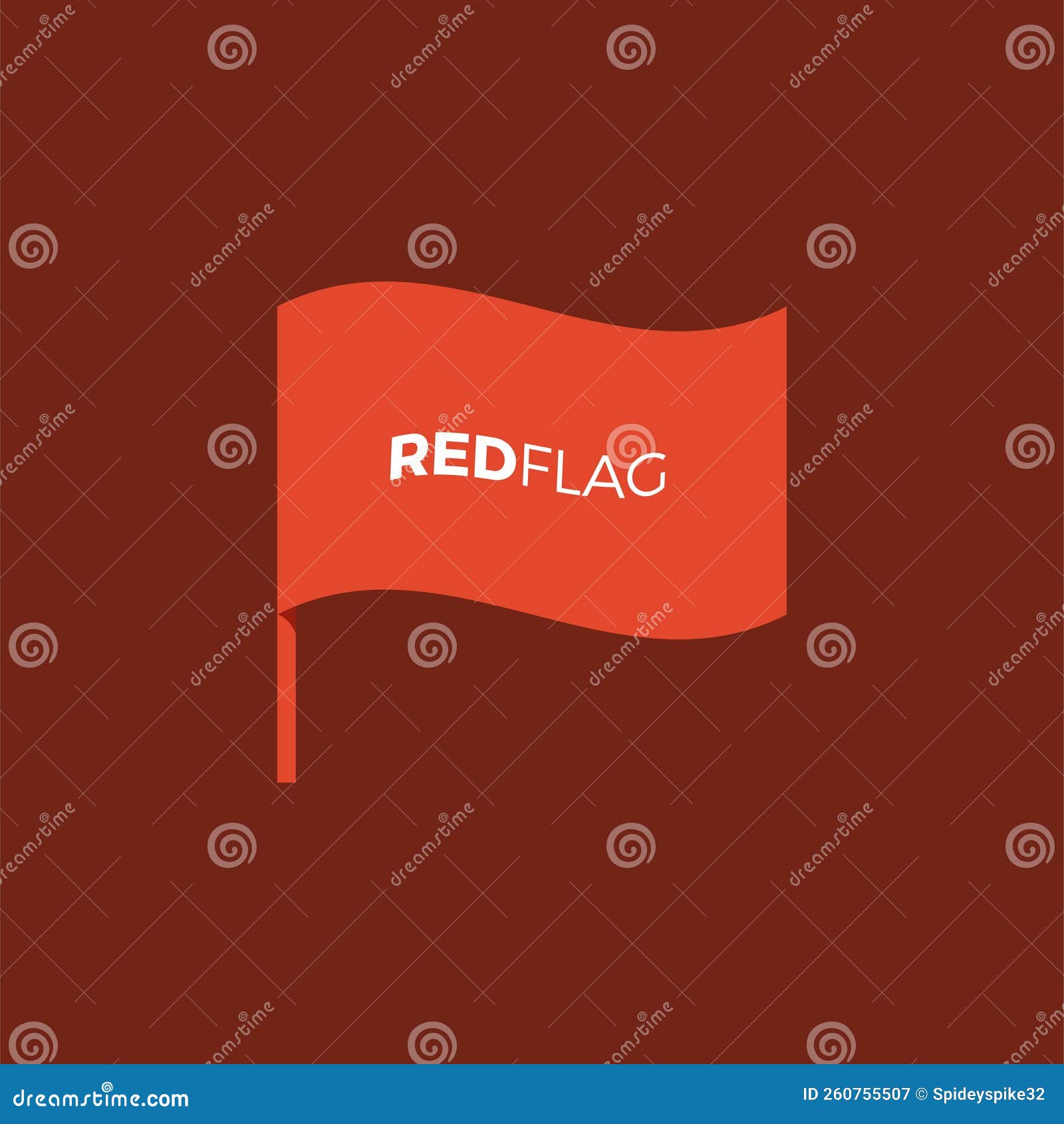 The Red Flag Illustration. Isolated Vector Illustration Stock Vector ...