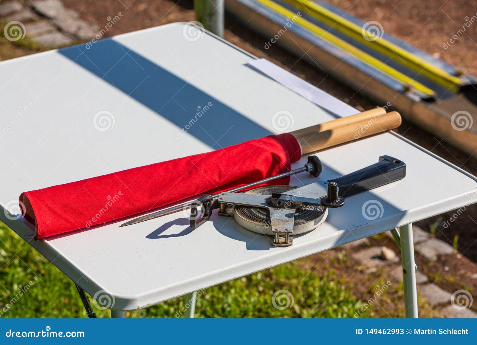 Red Flag of the Judge in Shot Put Stock Image - Image of outdoor ...