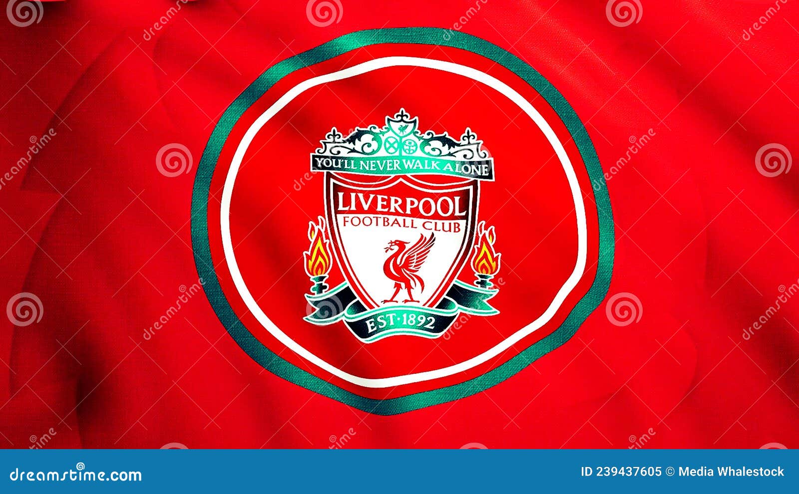 A Red Flag.Motion. the Developing Flag of the Liverpool Football Team ...