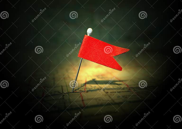Red flag pin stock photo. Image of destination, travel - 113010412