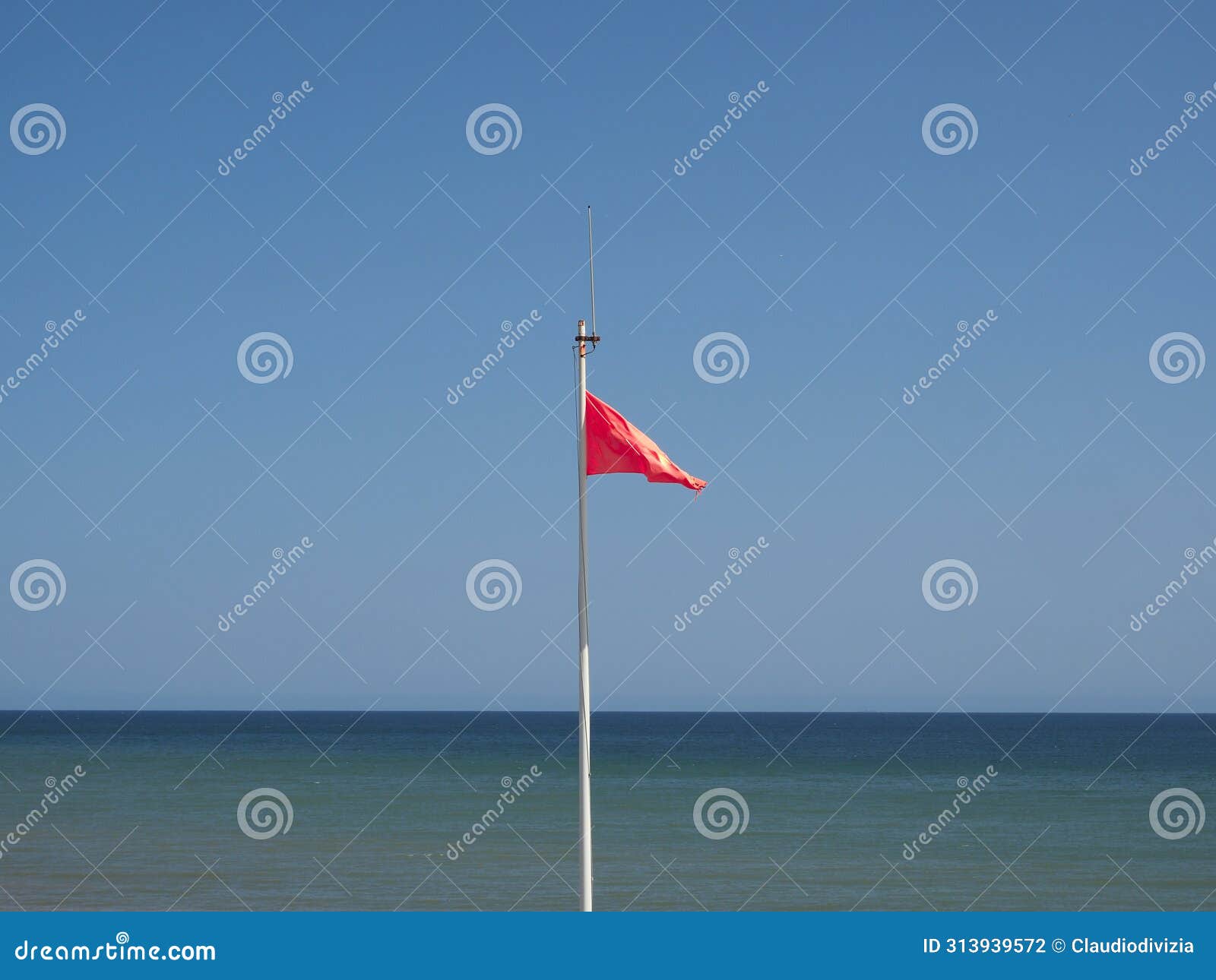 Red High Hazard Beach Caution Flag Royalty-Free Stock Image ...