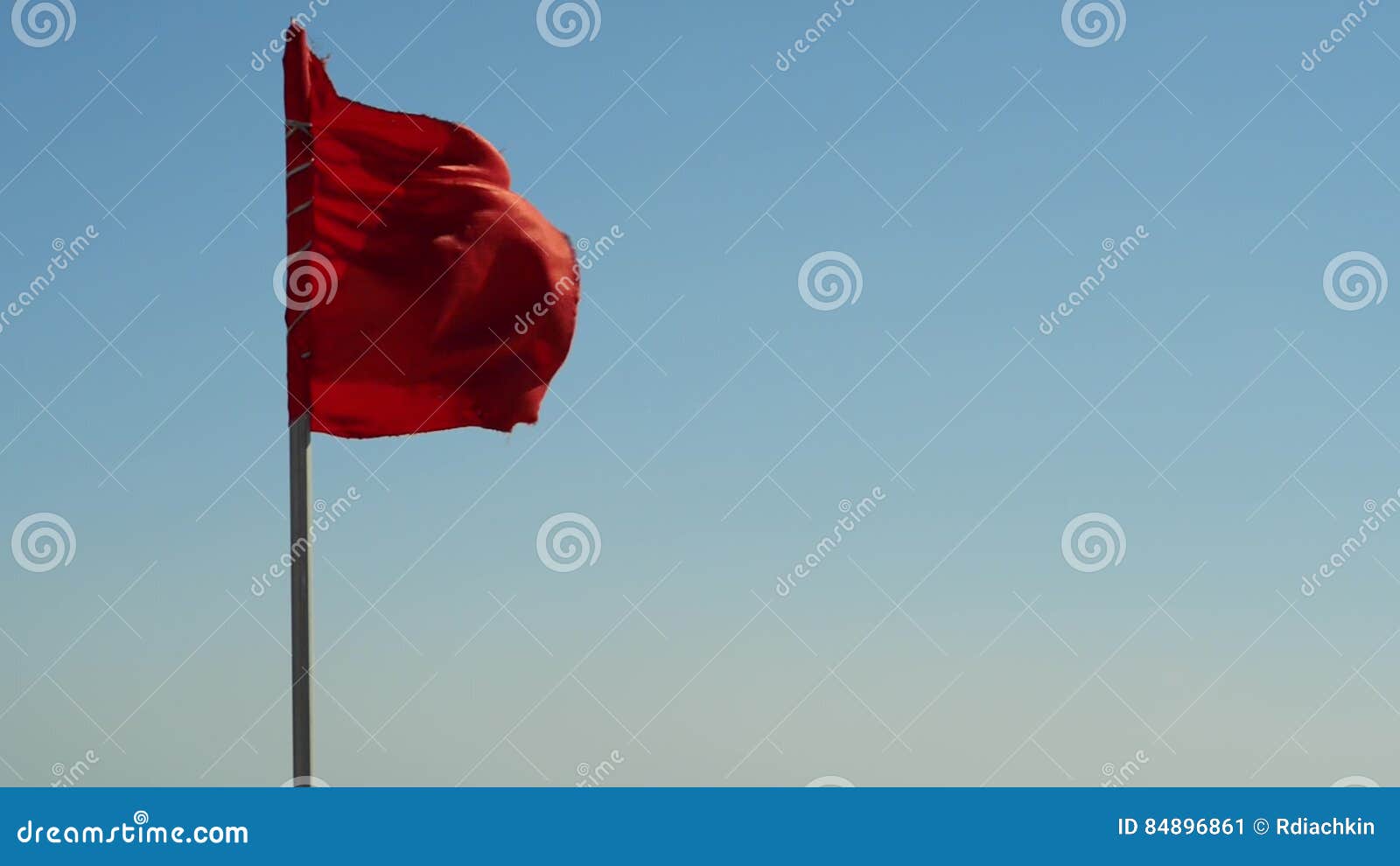 Red Flag at Sea. Swimming is Prohibited Stock Video - Video of caution ...
