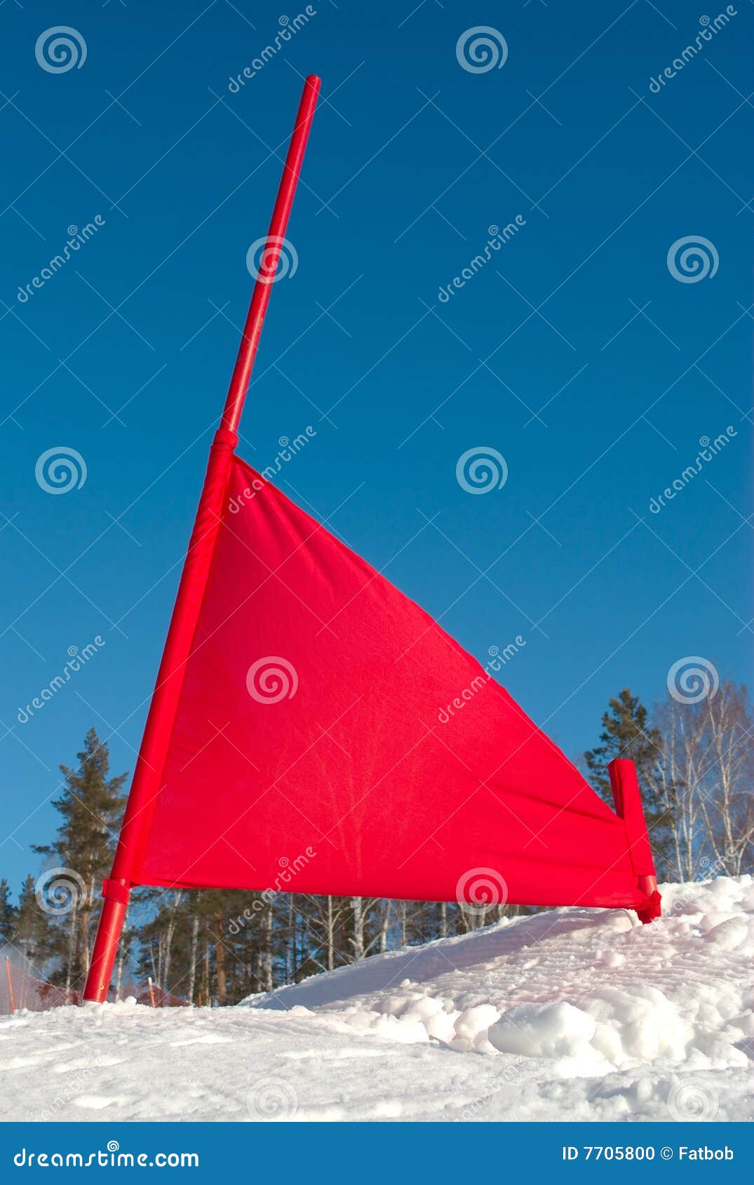 Red flag on ski slope stock photo. Image of winter, natural - 7705800