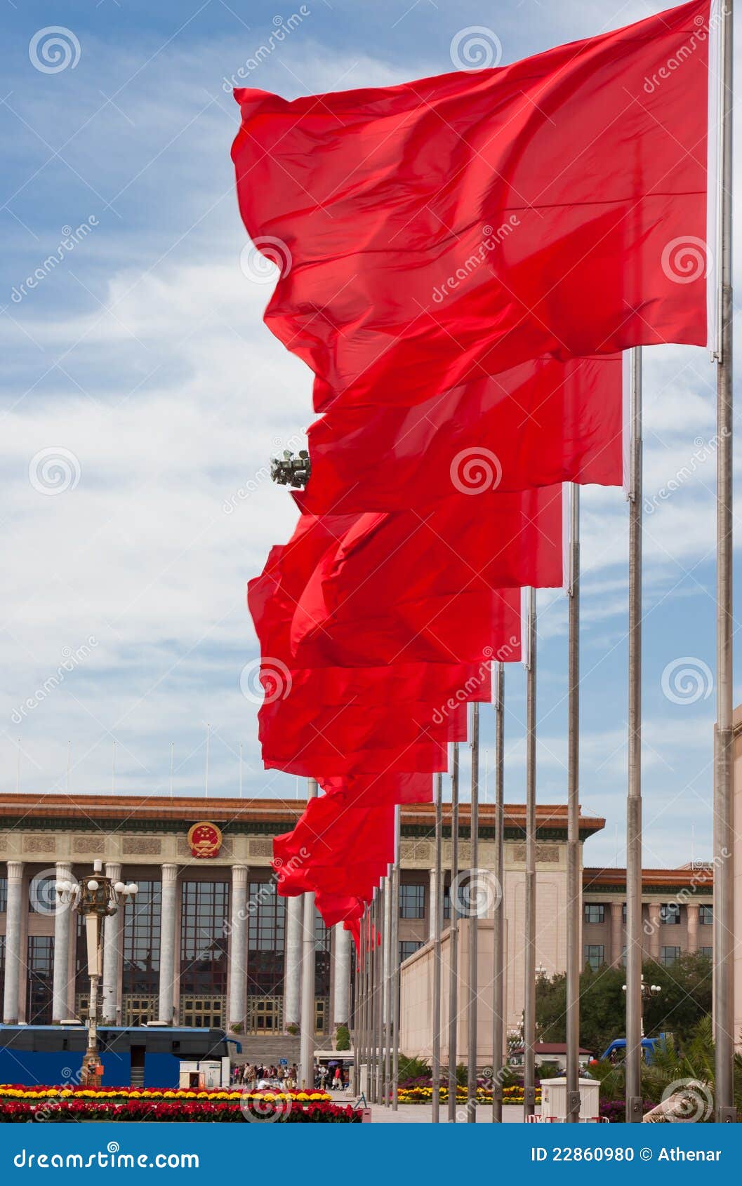 Red Flag in Tiananmen Square, Beijing Stock Photo - Image of modern ...