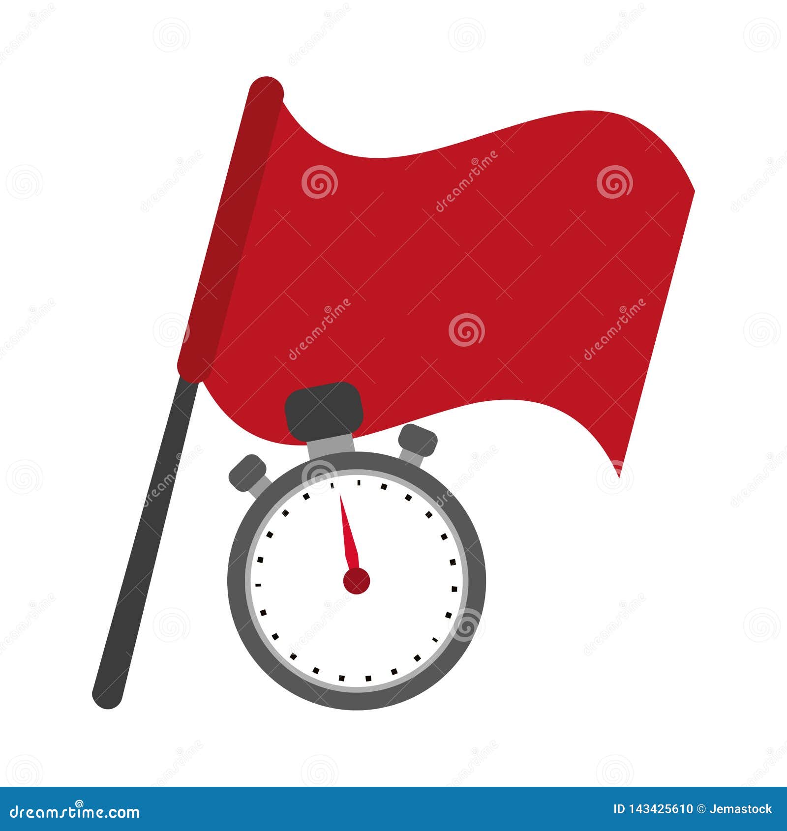 Red flag and timer stock vector. Illustration of aerobics - 143425610