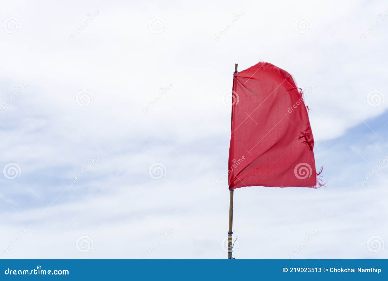 Red Flag Warning Flags Danger Wind Blue Sky Background Stock Image ...
