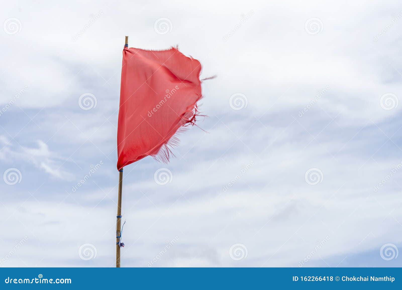 Red Flag Warning Flags Wind Blue Sky Stock Photo - Image of blue, flags ...