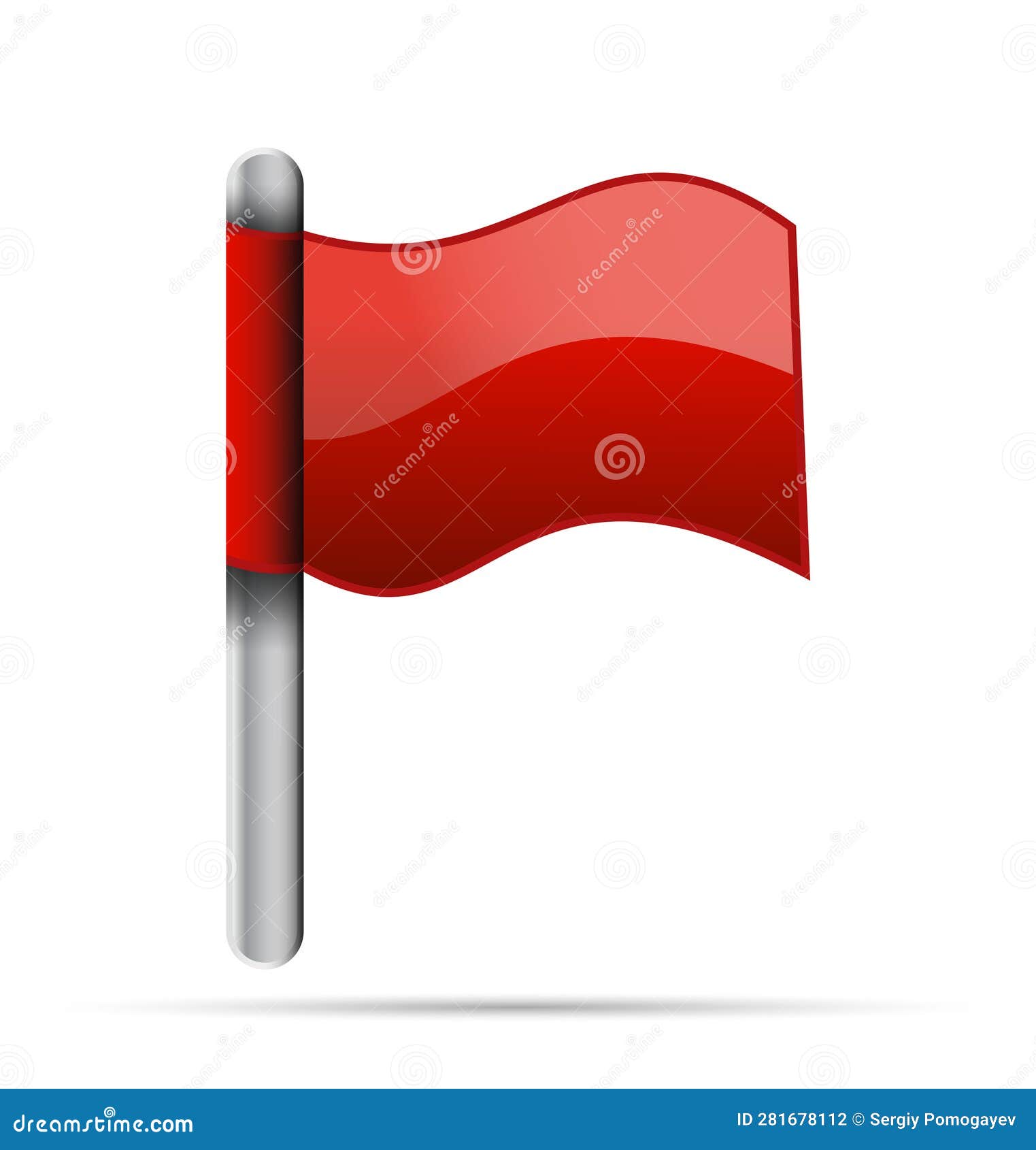 Red Flag Waving Icon. Flat Illustration Stock Vector - Illustration of ...