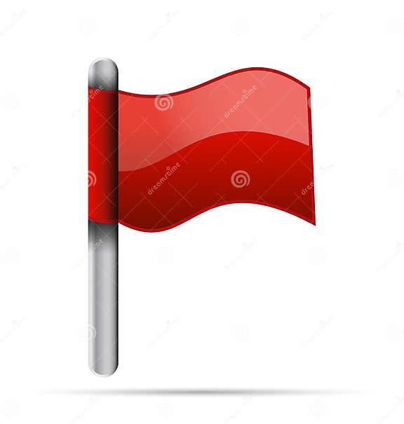 Red Flag Waving Icon. Flat Illustration Stock Vector - Illustration of ...