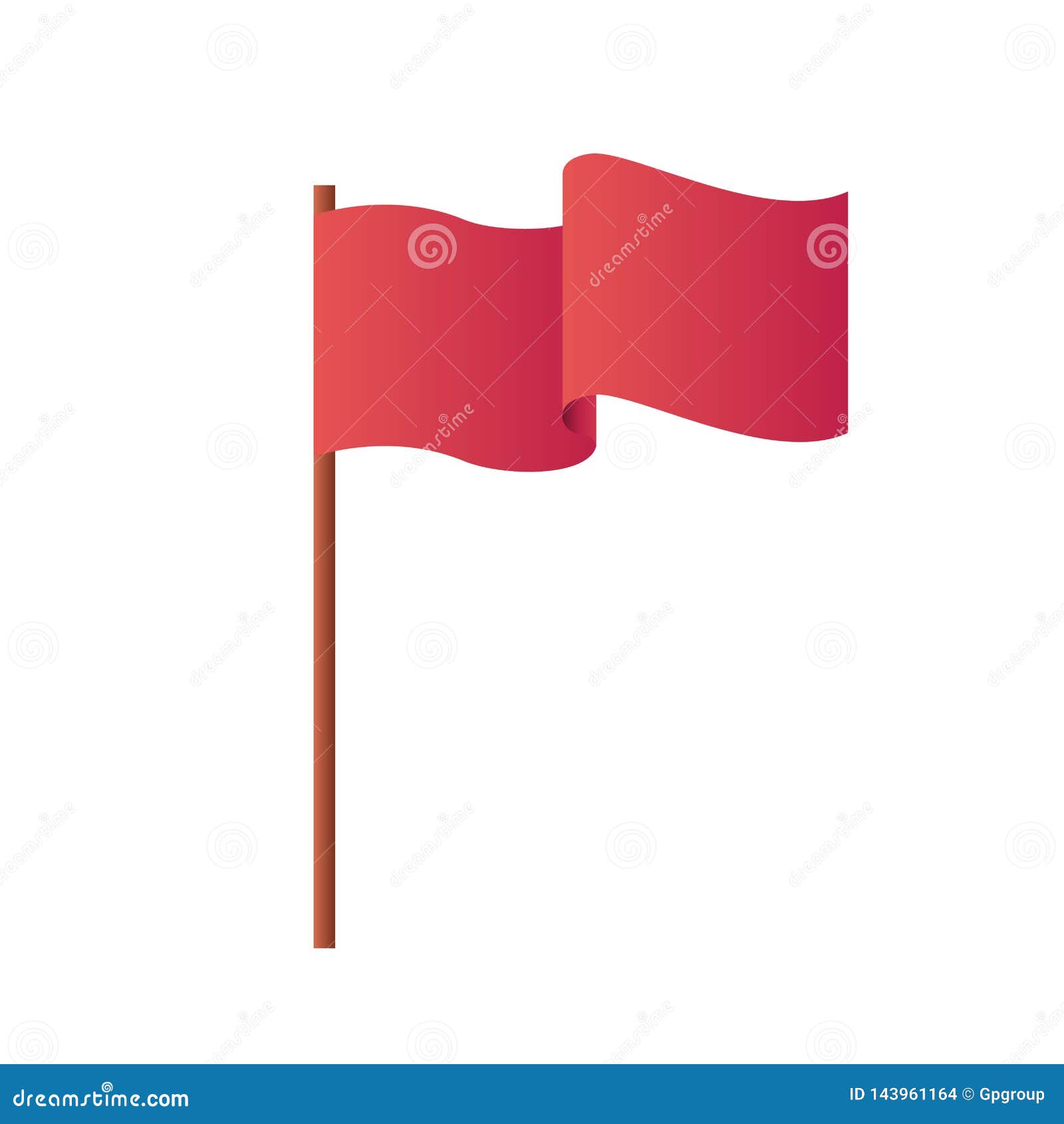 Red Flag Waving Isolated Icon Stock Vector - Illustration of stand ...