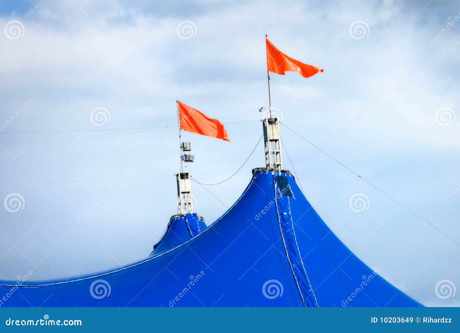 Red Flags on Top of Circus Tent Stock Image - Image of circus ...