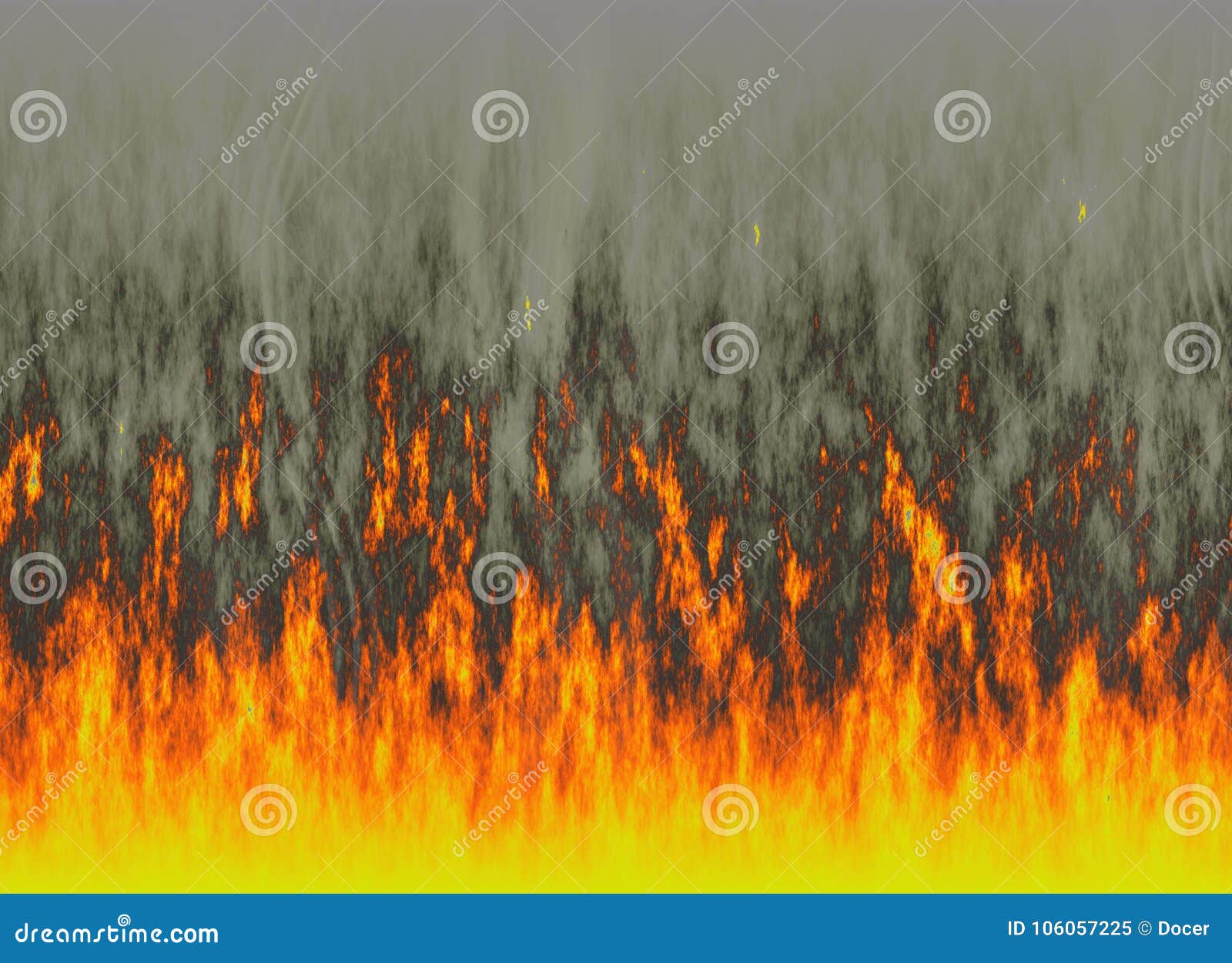 Red Flame of Fire with Smoke Stock Illustration - Illustration of ...