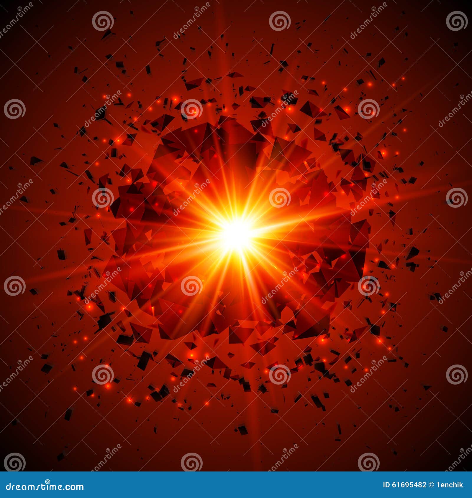 Red Flaming Vector Meteor Cosmic Explosion Stock Vector - Illustration ...