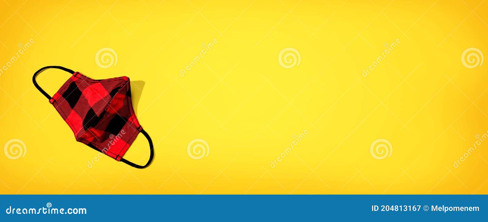 Red Flannel Face Mask Overhead View Stock Image - Image of flannel ...