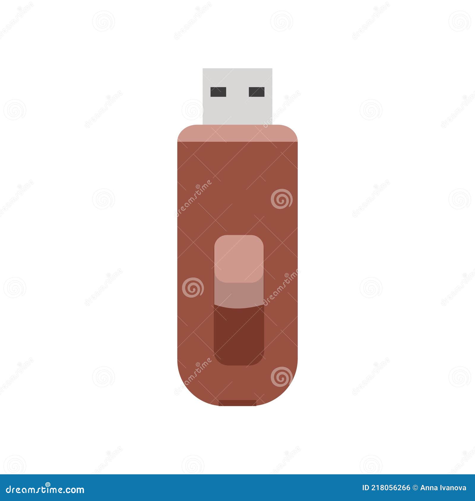 Red Flash Drive (USB Memory) Icon Flat Illustration Stock Vector ...