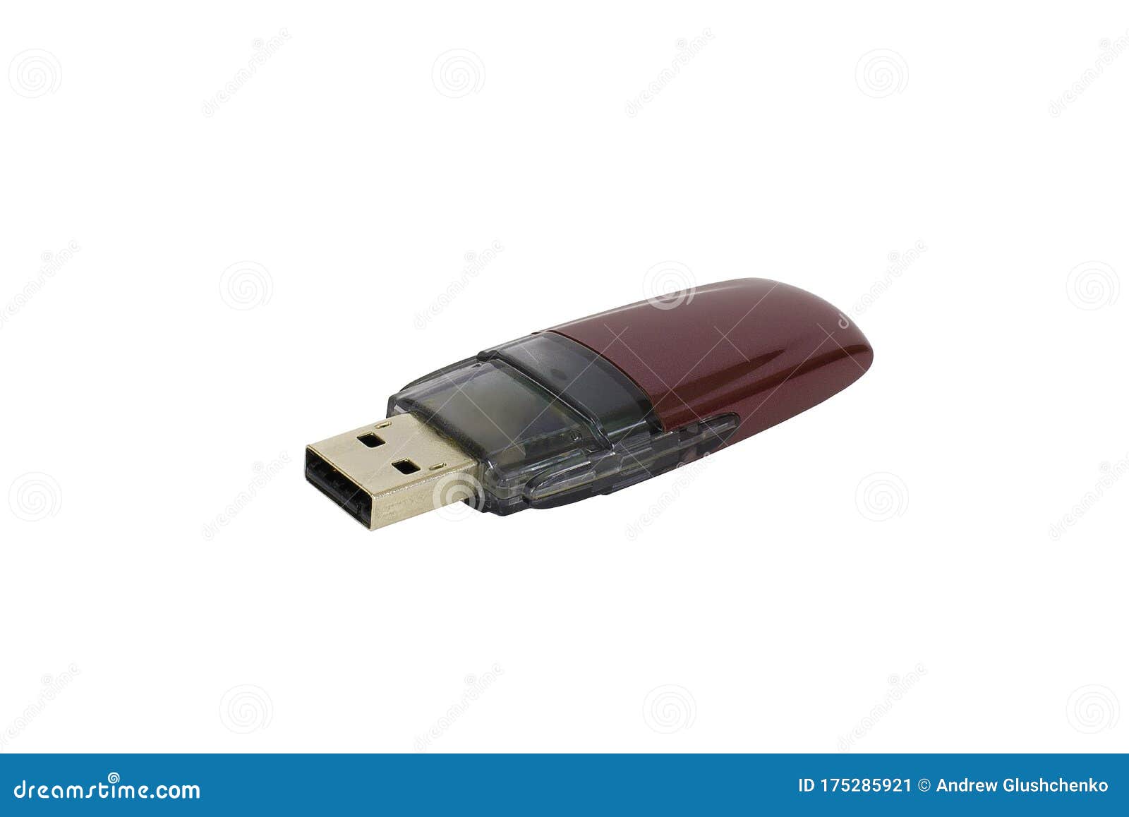 Red Flash Drive, White Background, Isolated Stock Image - Image of ...