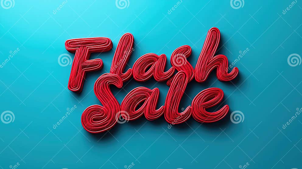 Red Flash Sale Text on Blue Background with 3d Effect Stock Photo ...