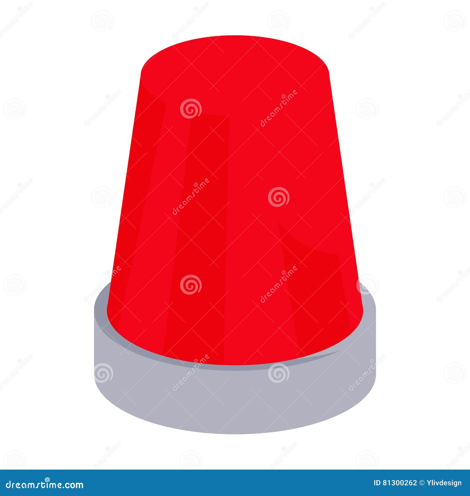 Red Flashing Emergency Light Icon, Cartoon Style Stock Vector ...