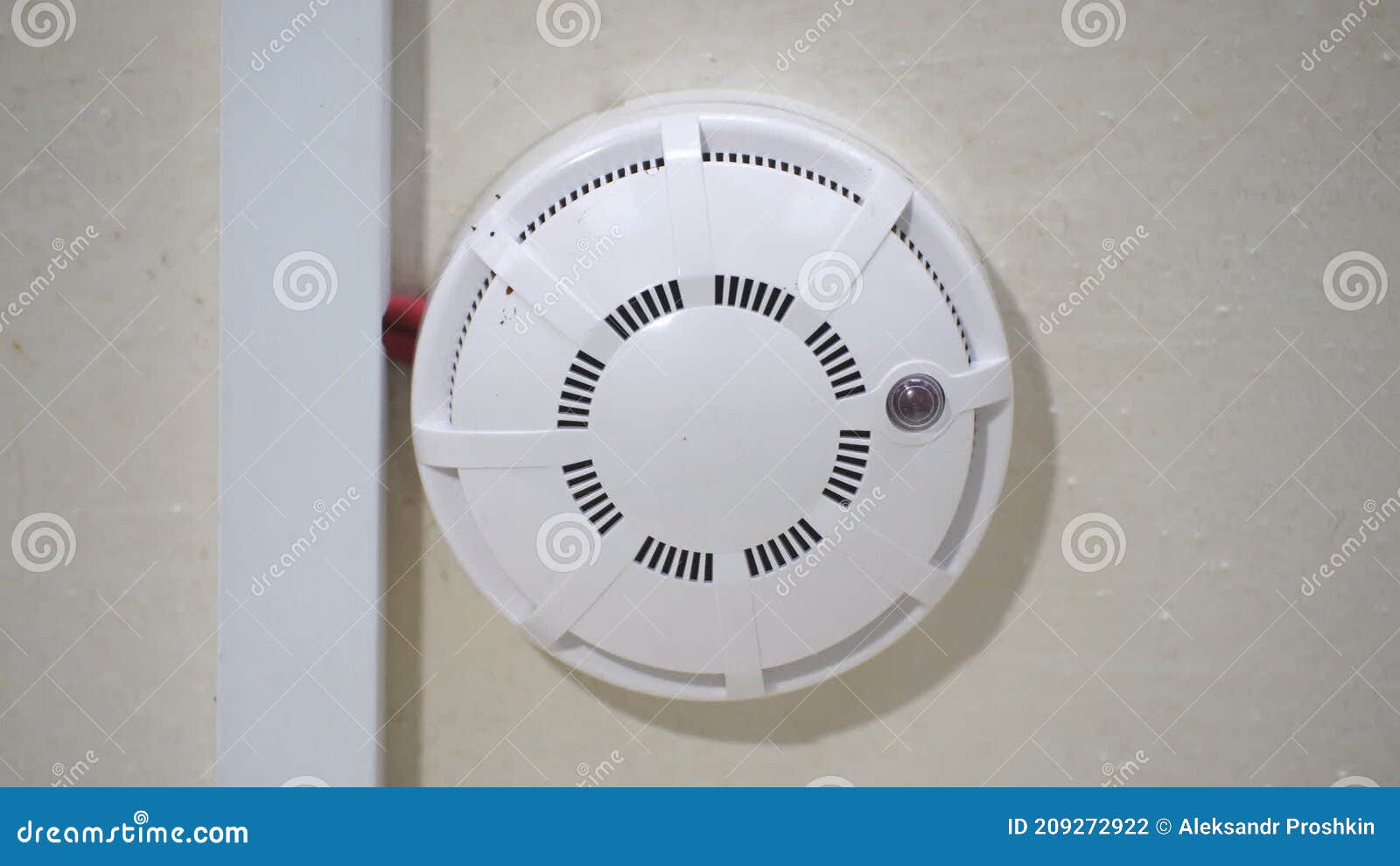 Red Flashing Light on the Sensor of the Fire Safety System in the Room ...