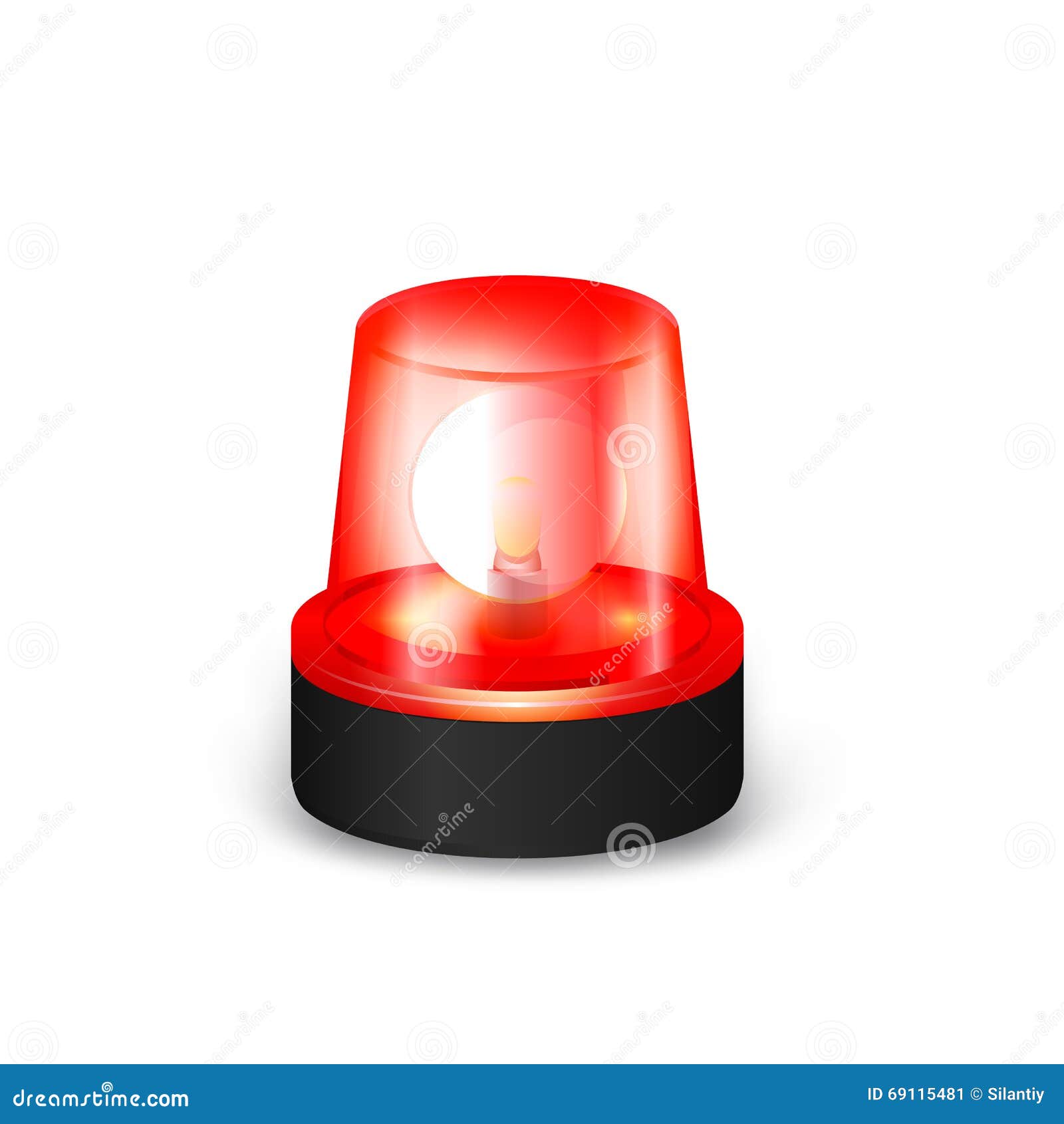 Red flashing siren stock vector. Illustration of white - 69115481