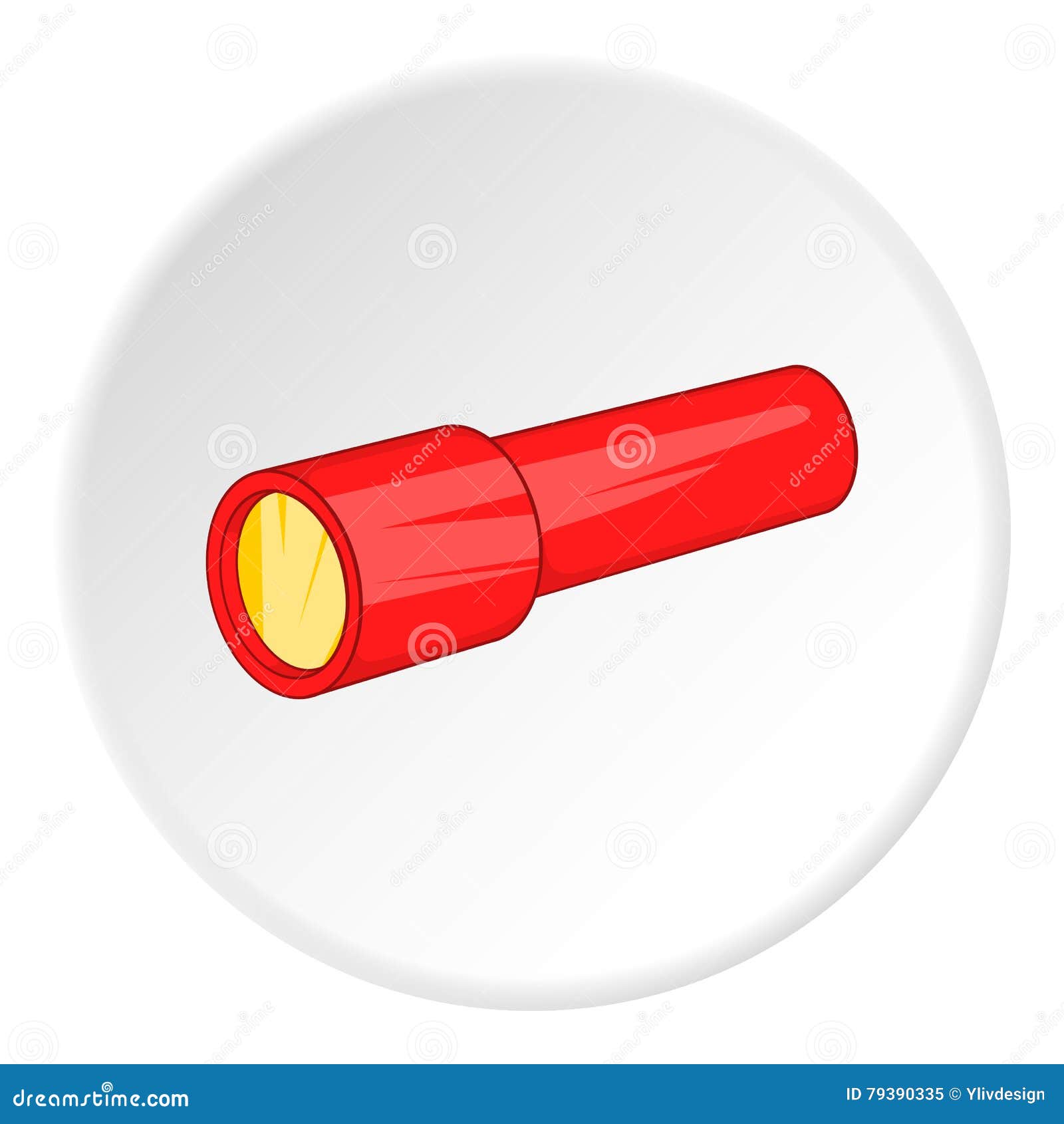 Red Flashlight Icon, Cartoon Style Stock Vector - Illustration of bulb ...