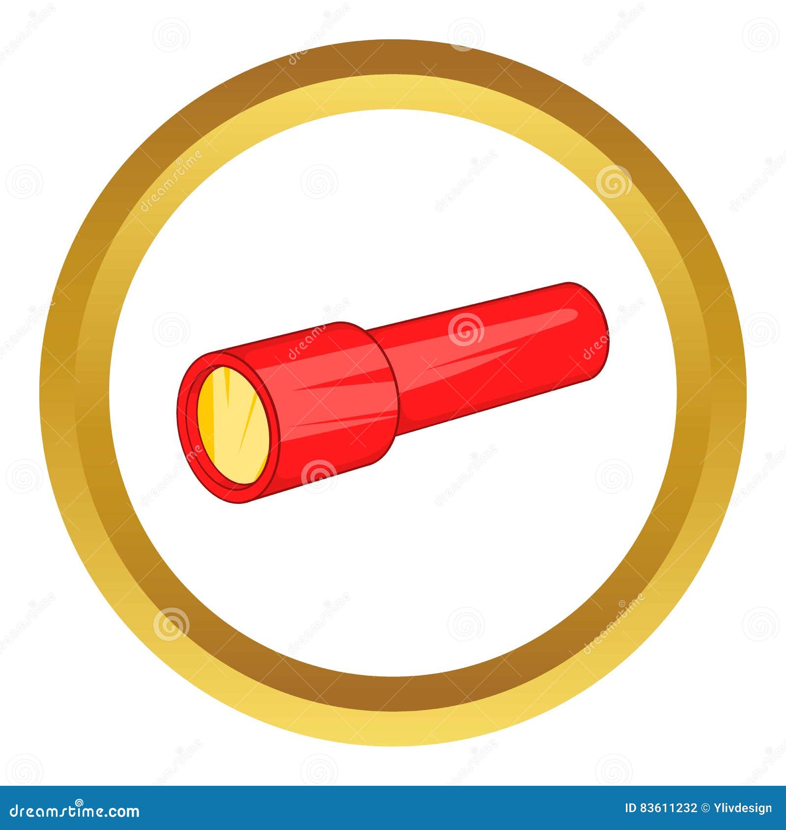 Red flashlight vector icon stock vector. Illustration of flash - 83611232