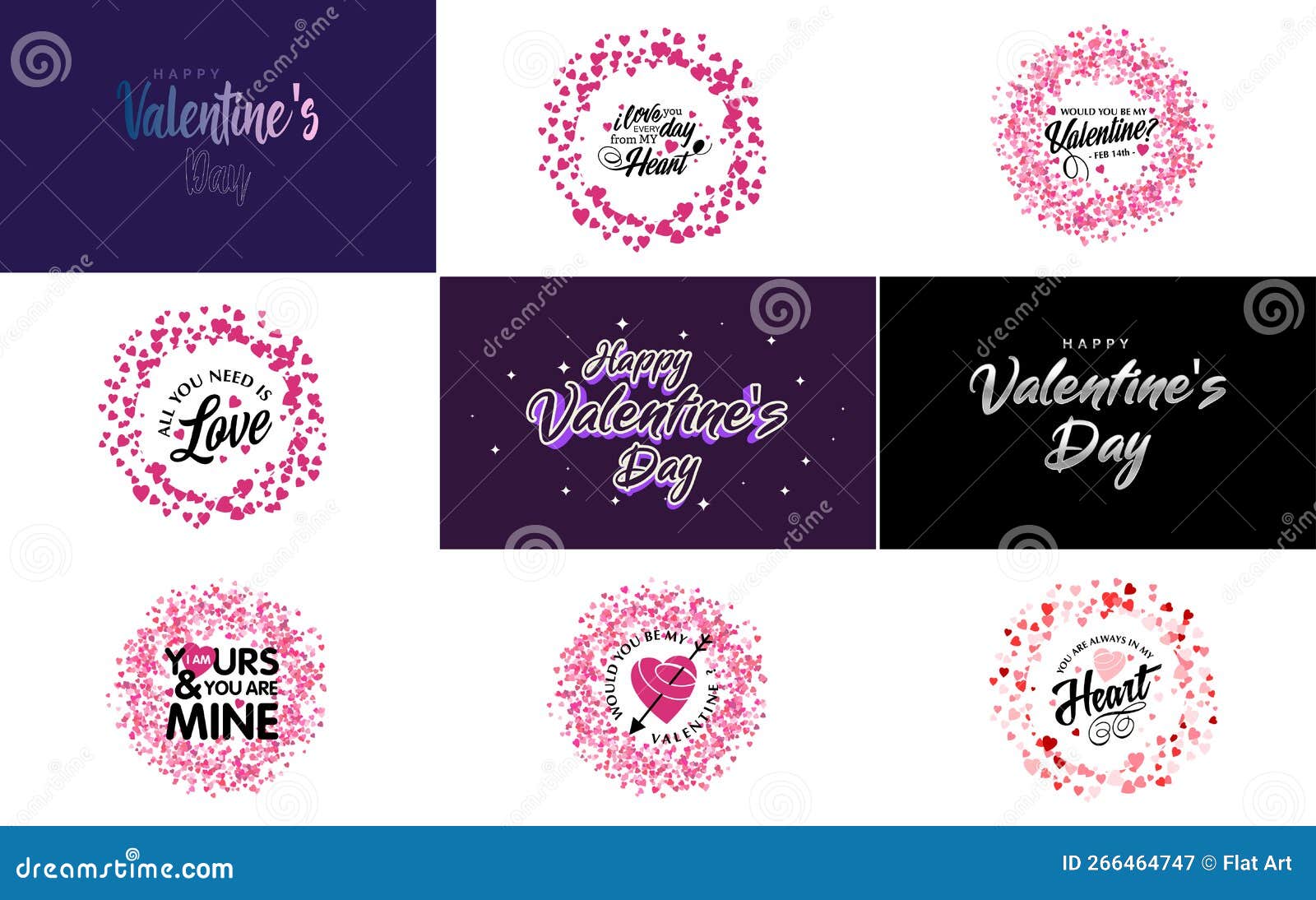 Red Flat Design Valentine S Day Label Pack Stock Vector - Illustration ...