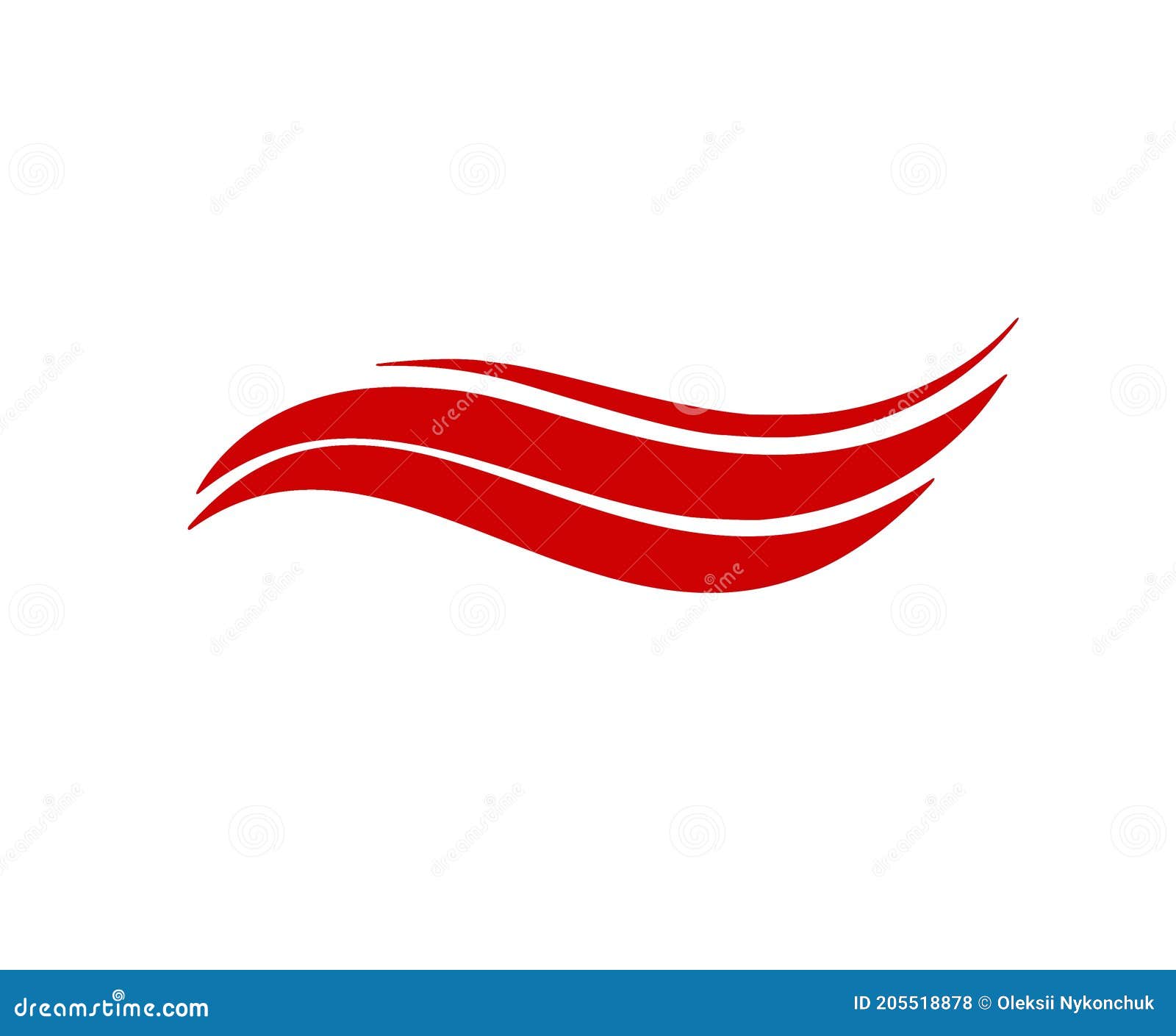 Red Flat Logo Design of Wave Stock Illustration - Illustration of ...