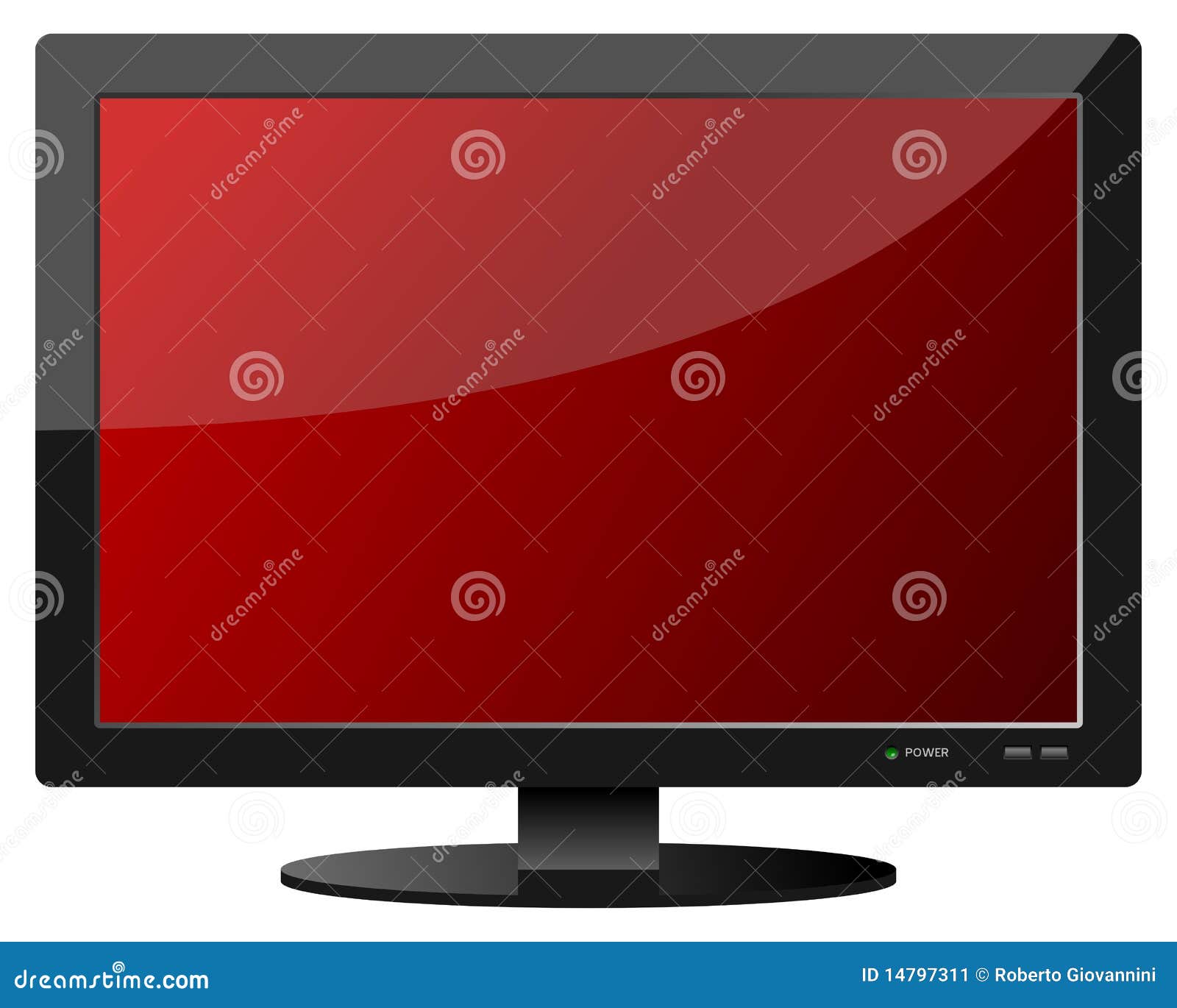 Red Flat Screen TV Set stock vector. Illustration of large - 14797311
