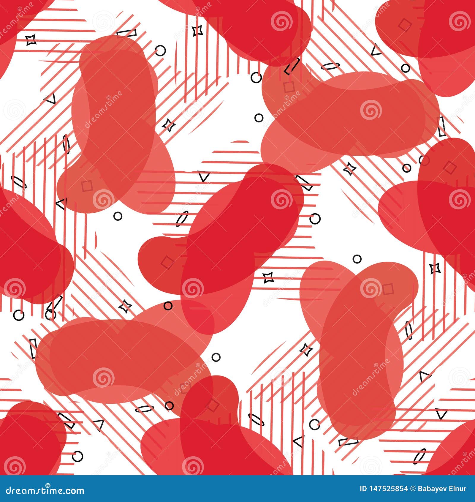 Red Flat Style Abstract Vector Banner Seamless Pattern. Modern ...