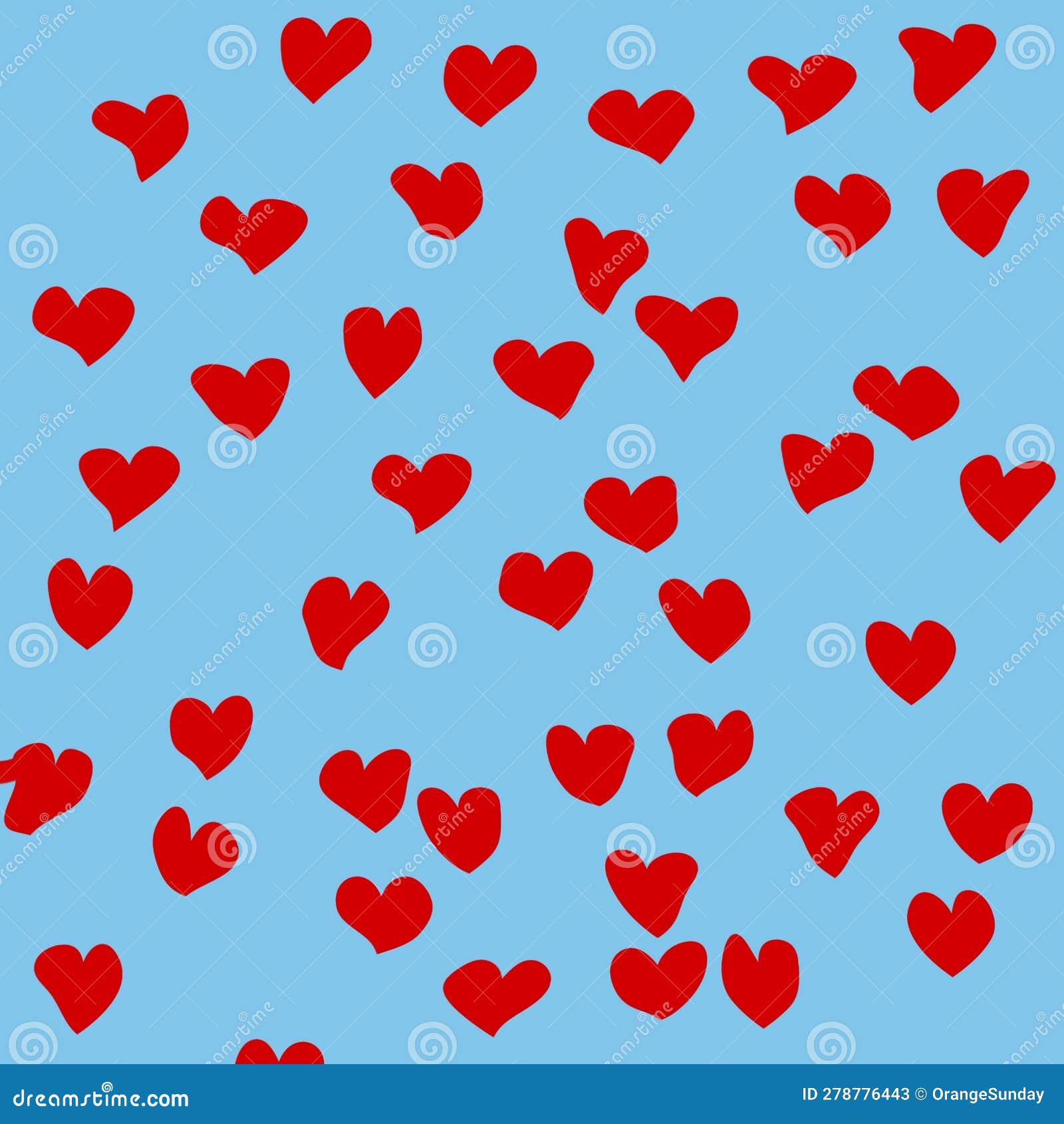 Red Flipped Retro Heart Y2K Pattern with Blue Background Stock ...