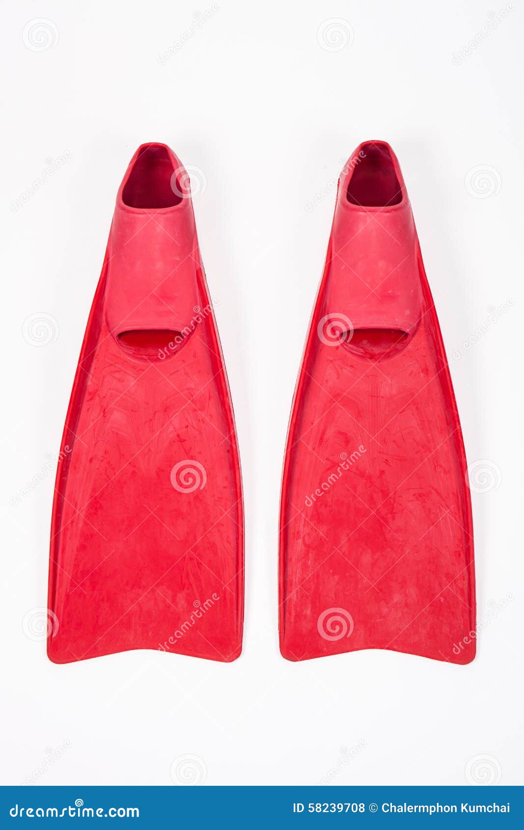 Red Flippers Isolated on White Stock Photo - Image of flipper ...