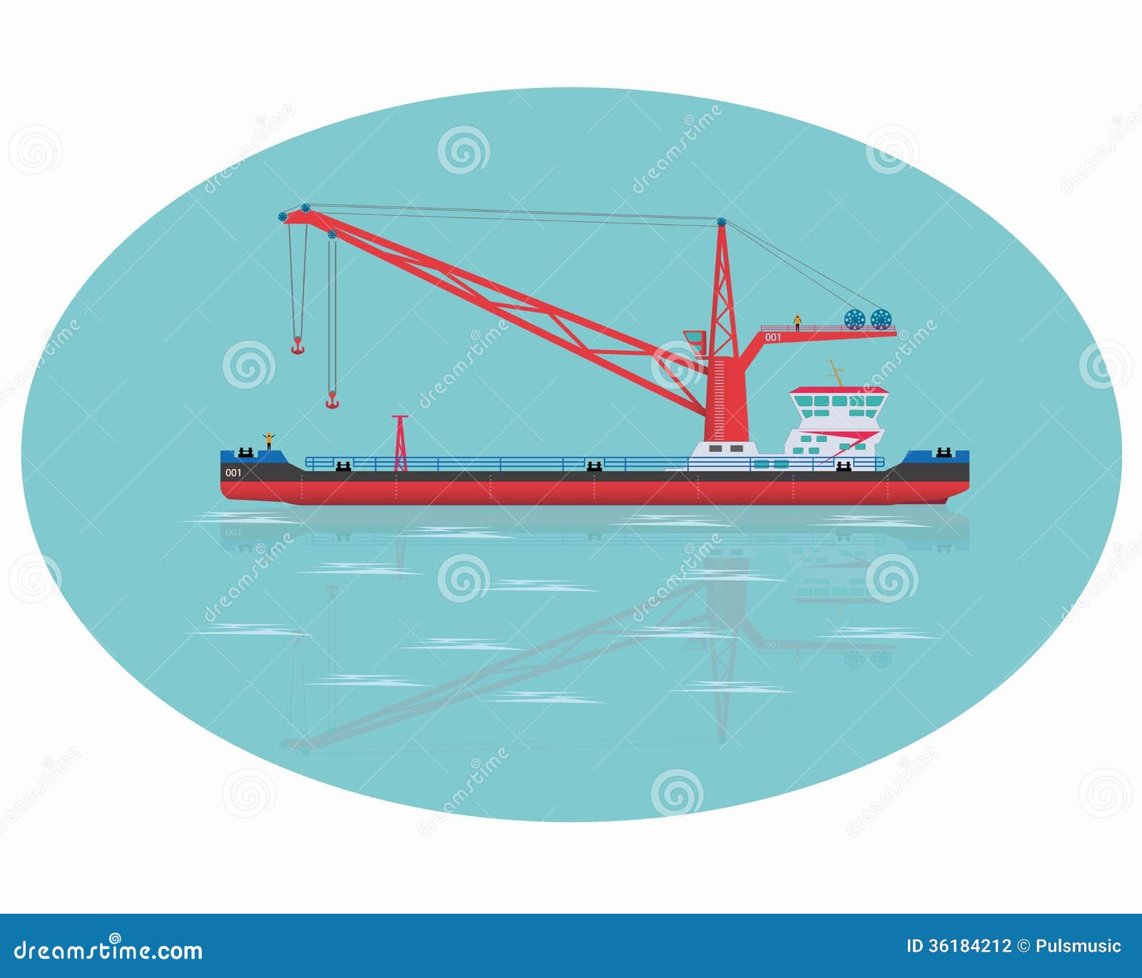 Red floating crane stock vector. Illustration of platform - 36184212