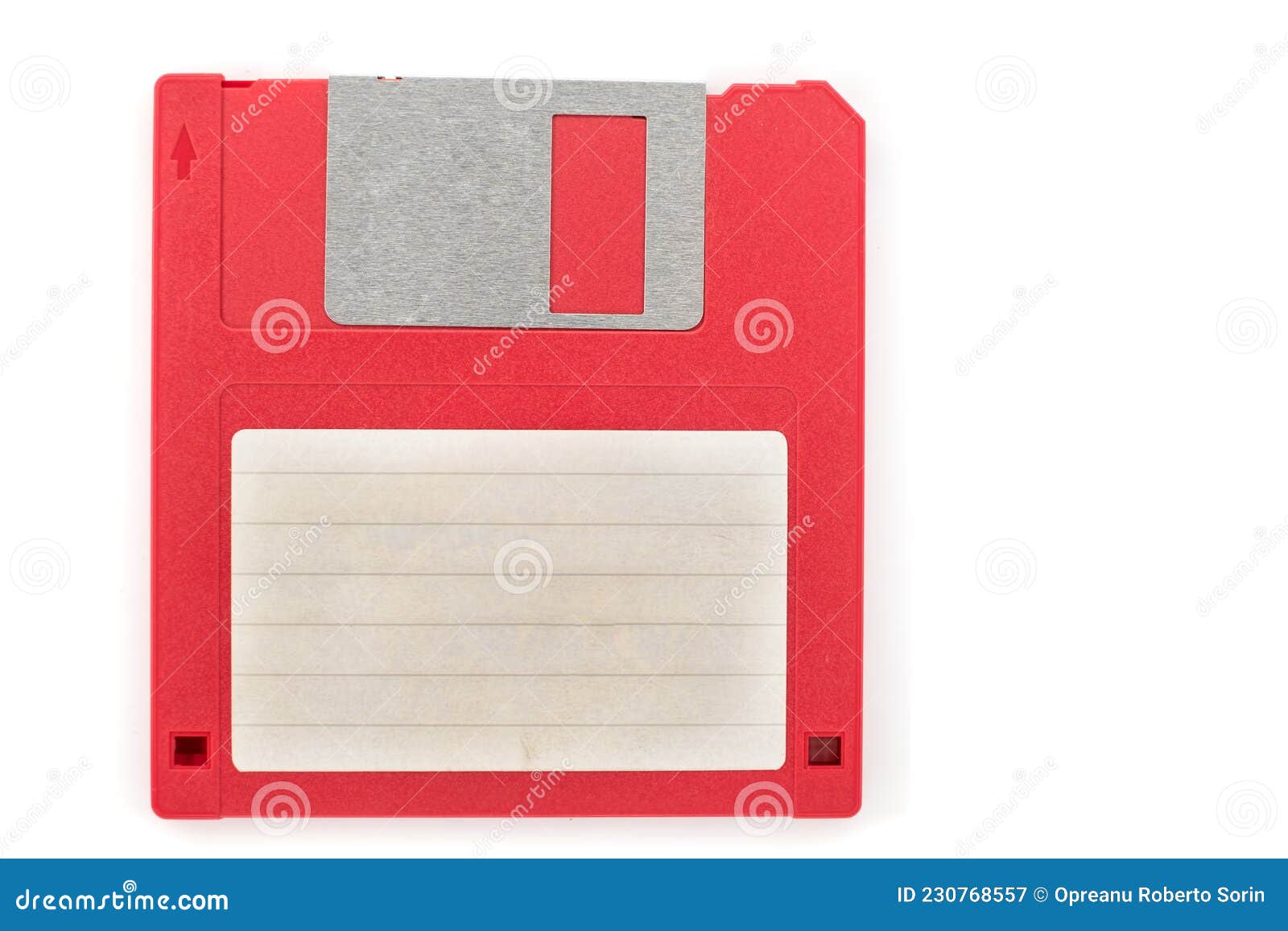 Red Floppy Disk with Blank Label Stock Image - Image of computer ...