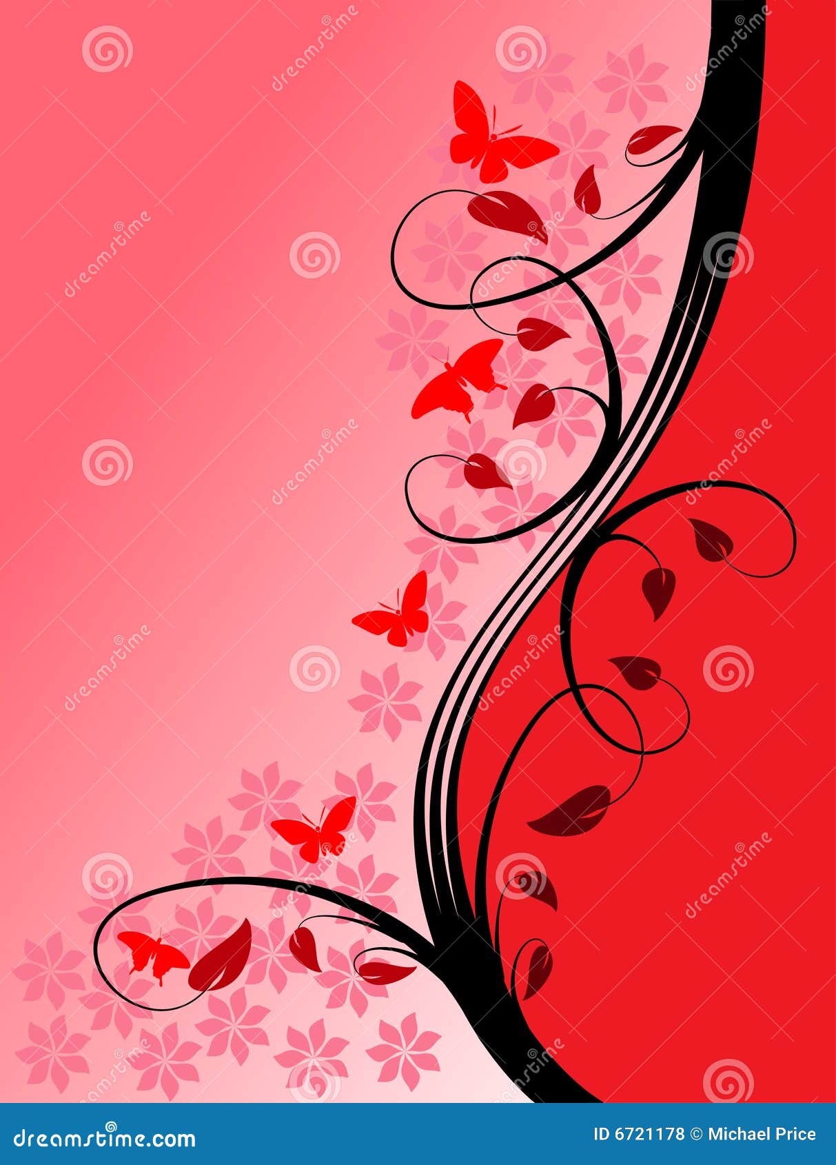Red Floral Background stock vector. Illustration of natural - 6721178