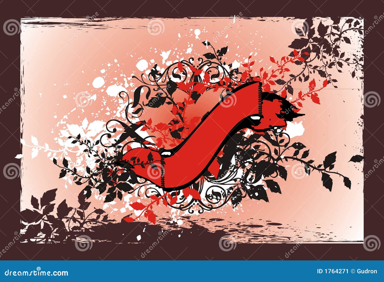 Red floral banner stock vector. Illustration of celebrate - 1764271