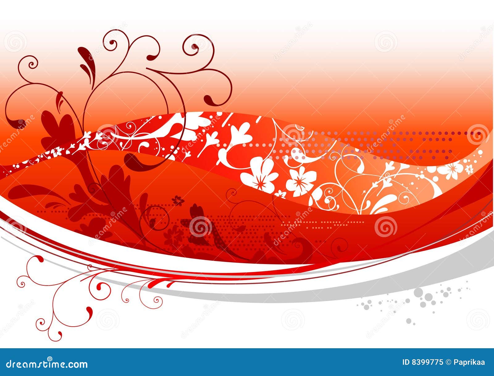 Red floral design stock vector. Illustration of abstract - 8399775