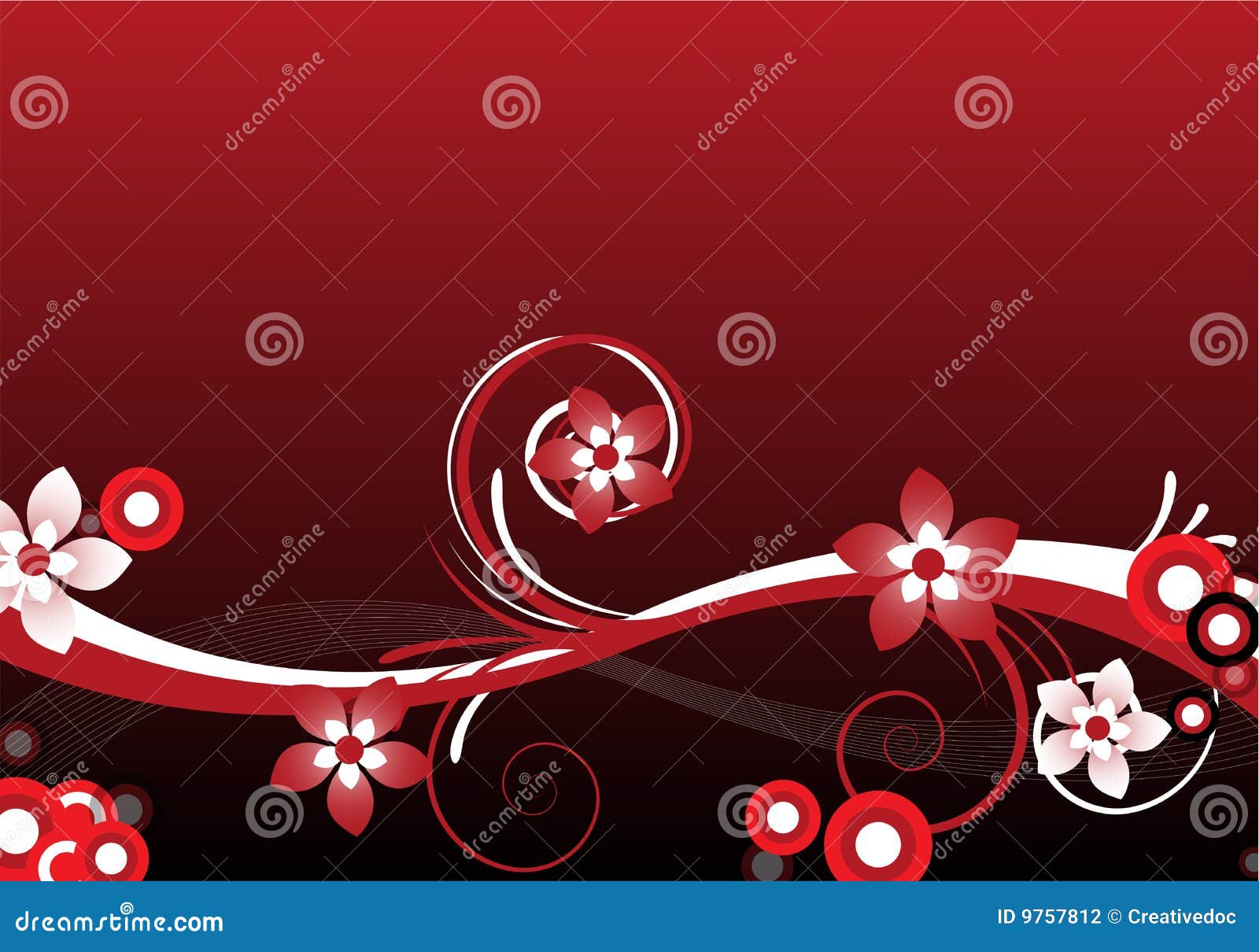 Red floral design stock illustration. Illustration of marriage - 9757812