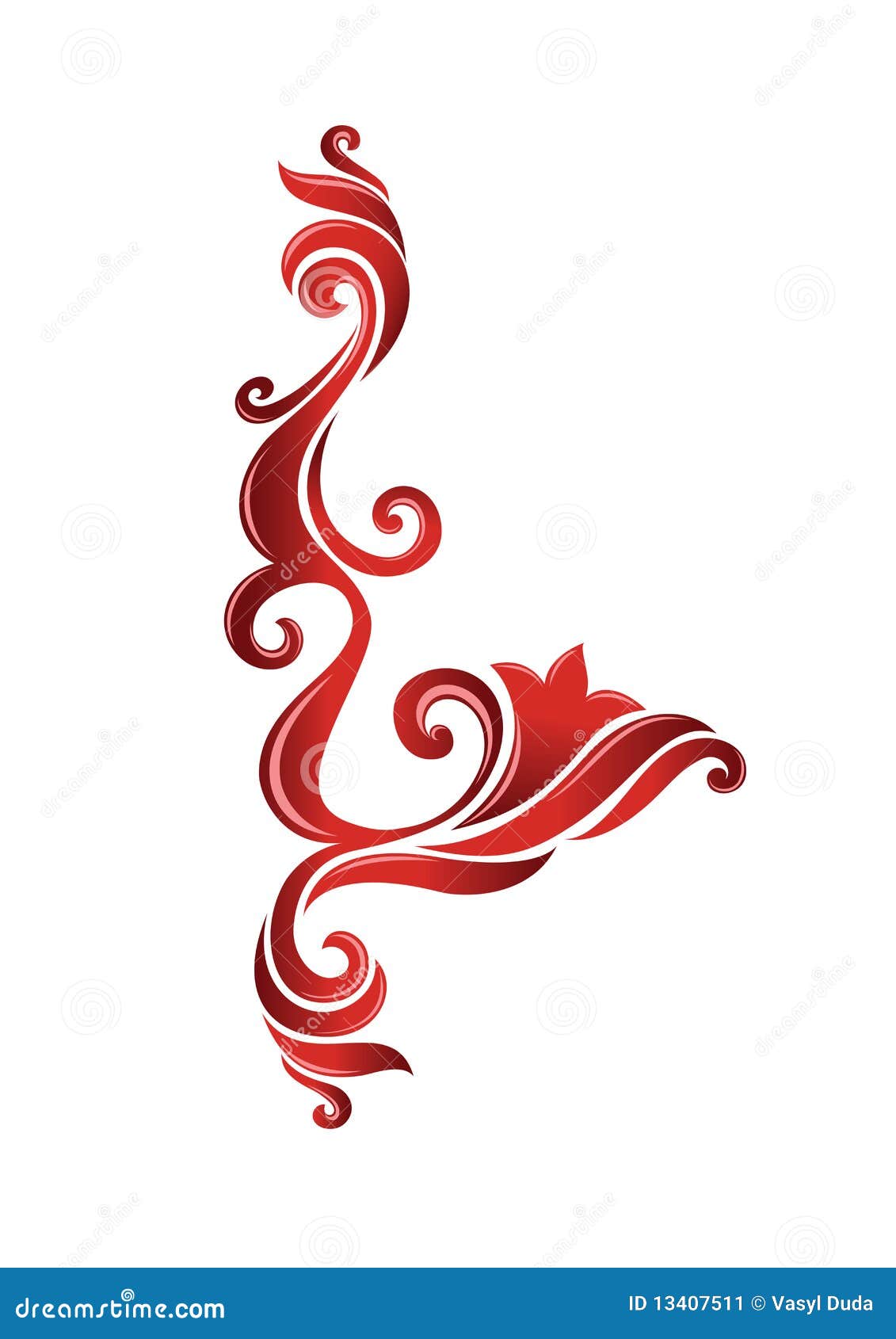 Red floral design element stock vector. Illustration of paint - 13407511