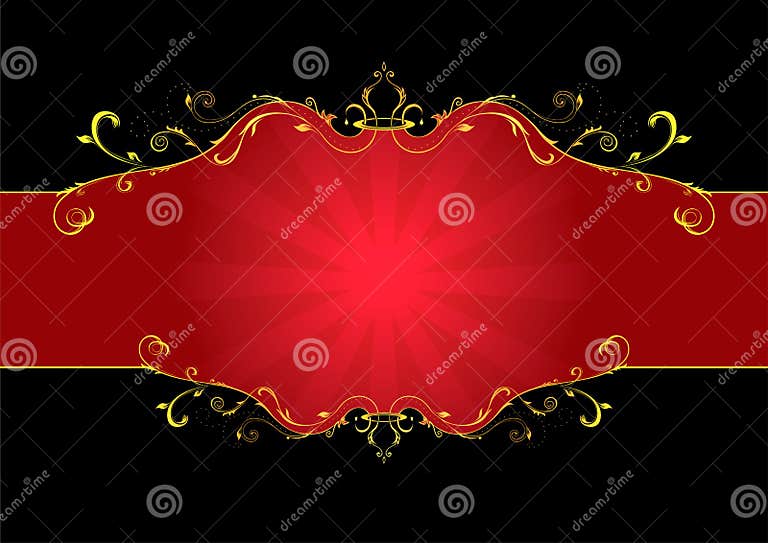 Red floral label stock vector. Illustration of floral - 8492900
