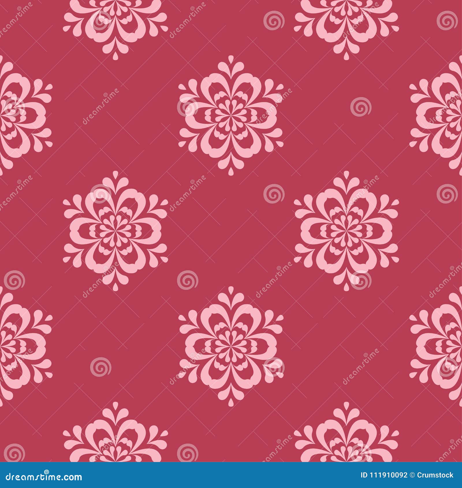 Red Floral Seamless Pattern Stock Vector - Illustration of flourish ...