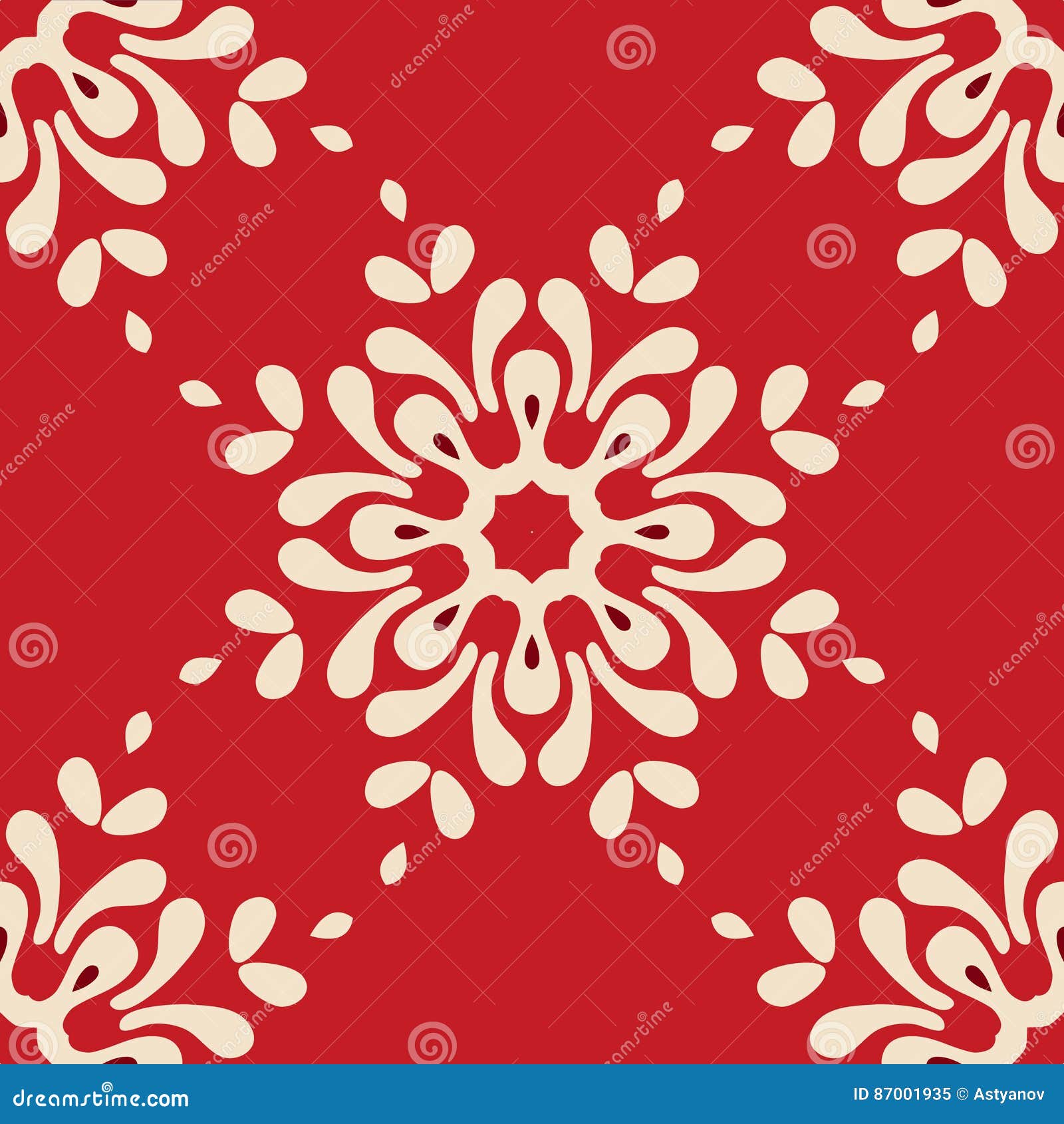 Red Floral Seamless Tiles Vector Stock Vector - Illustration of ...